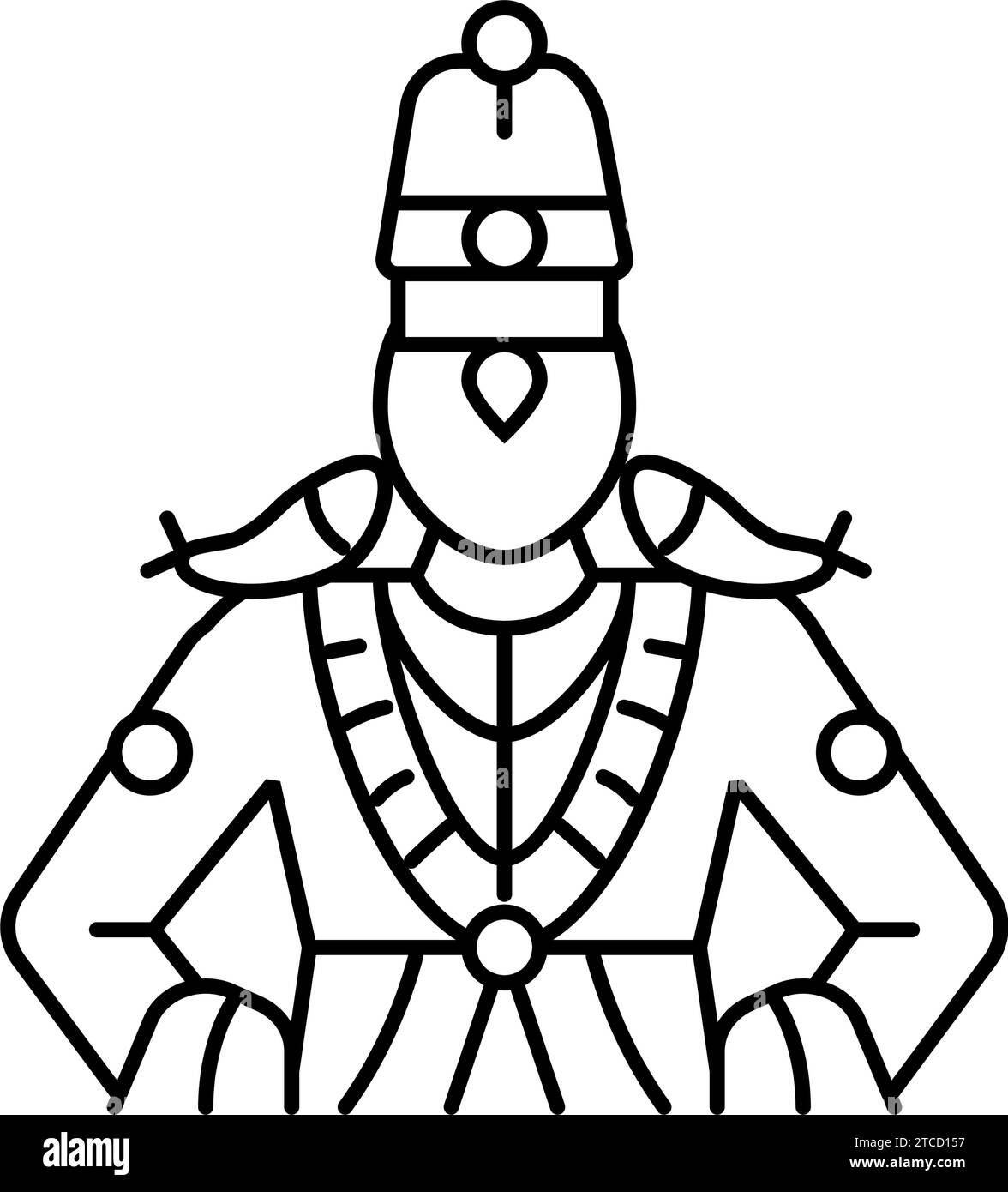 vithoba god indian line icon vector illustration Stock Vector Image ...