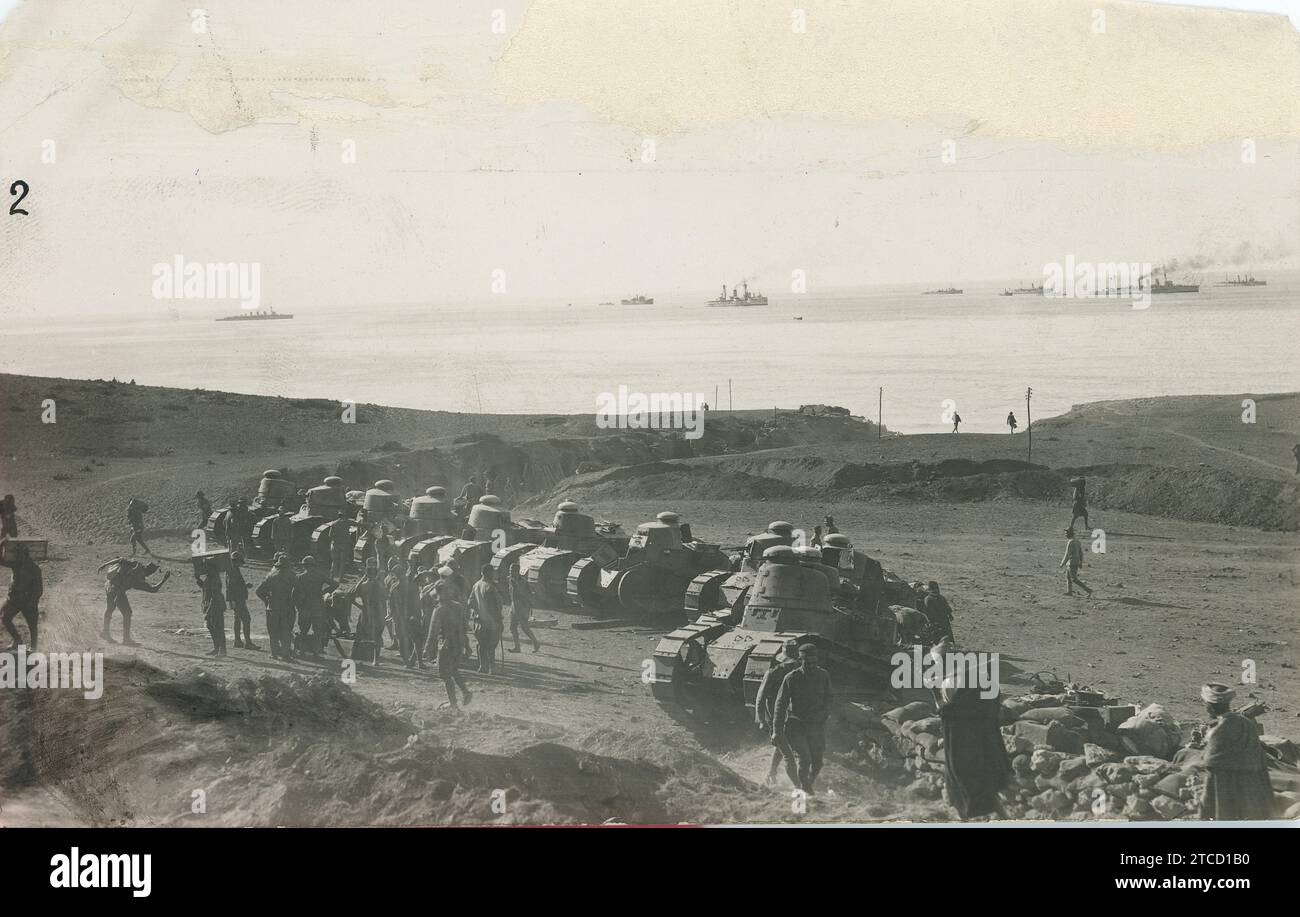 Al Hoceima, September 1925. Moroccan War. The Renault FT 17 Infantry ...