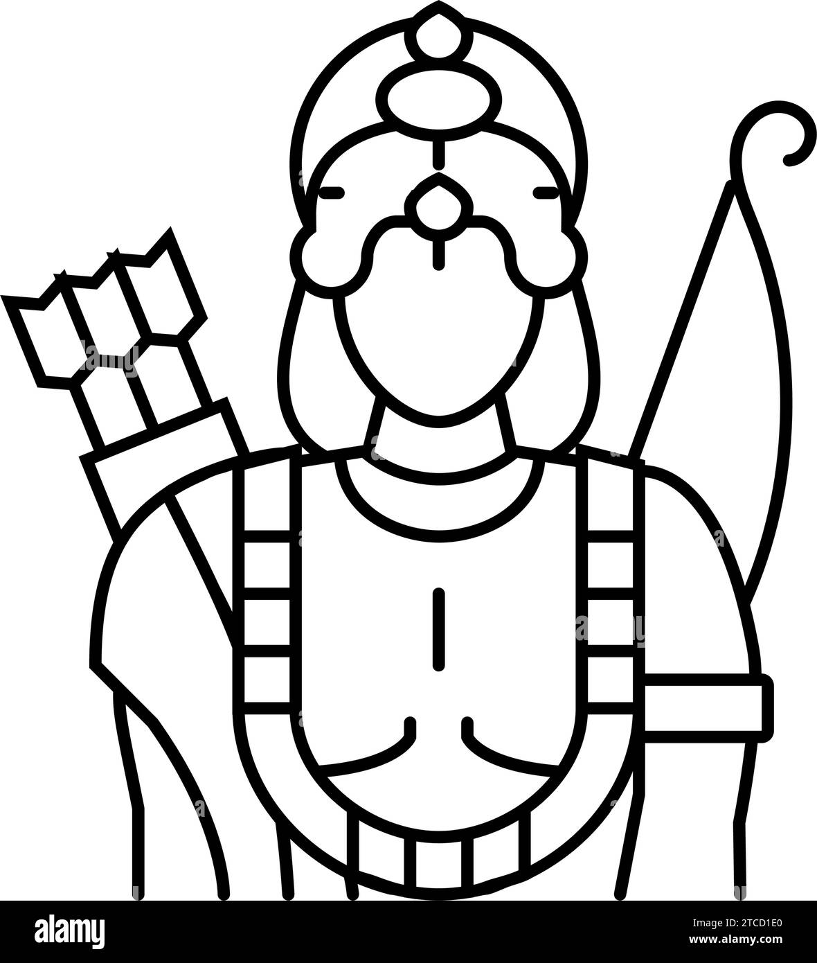 ram god indian line icon vector illustration Stock Vector Image & Art ...