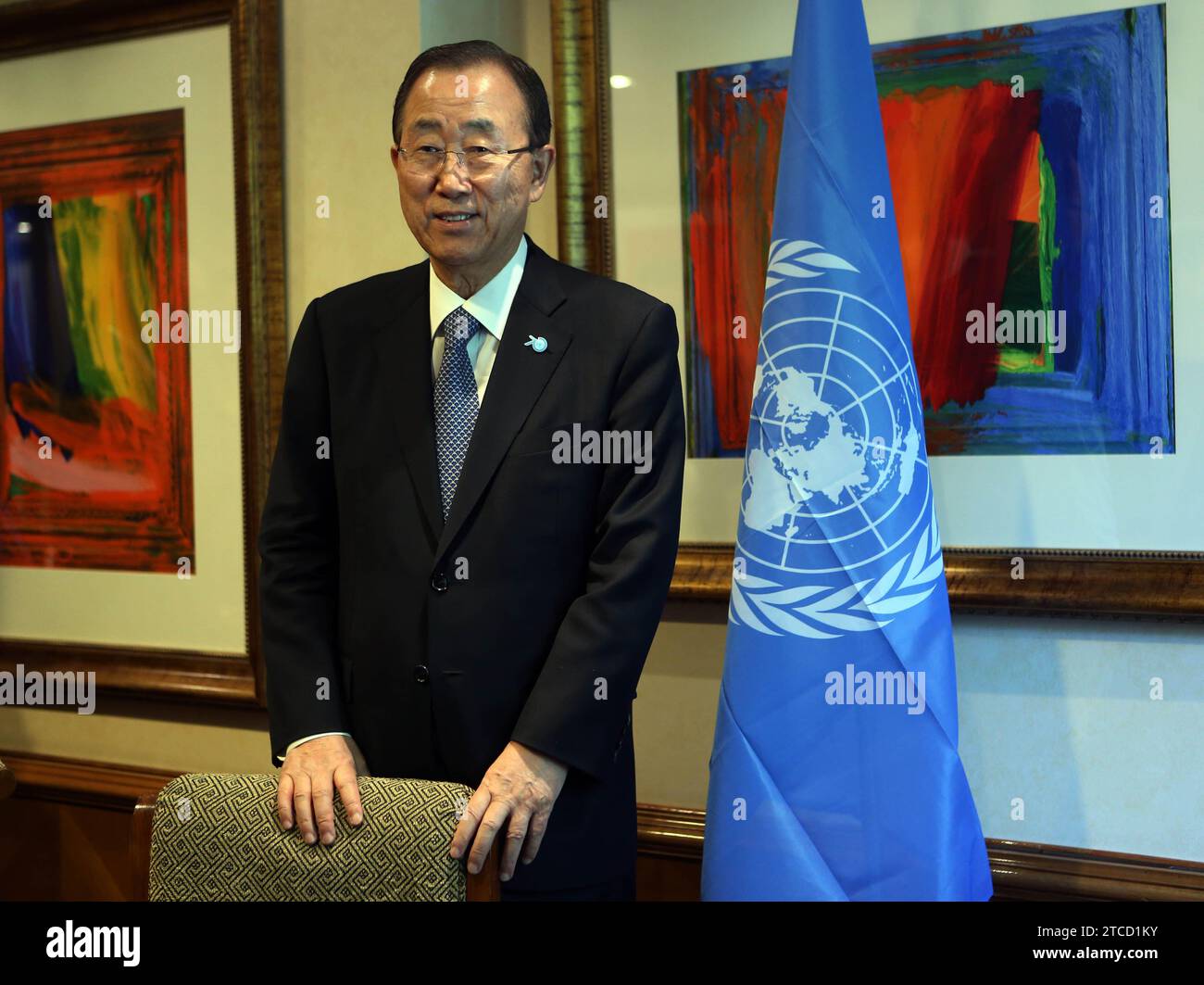Madrid, 10/30/2015. Interview with United Nations Secretary General Ban ...