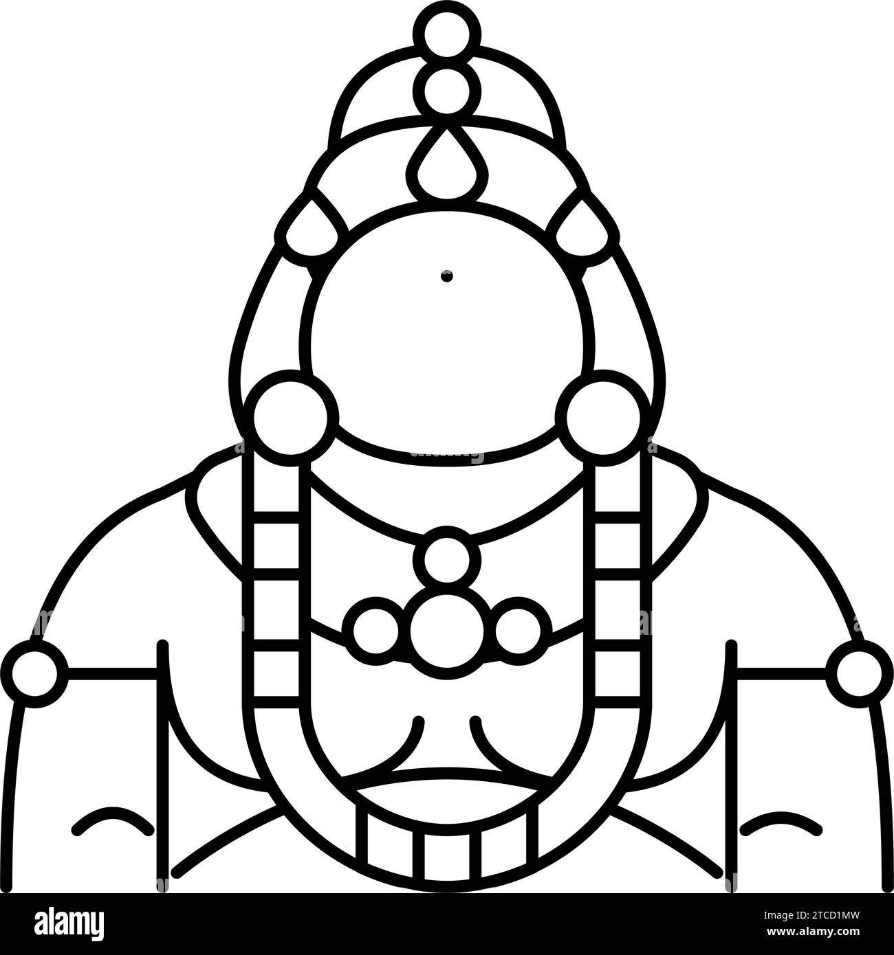 kubera god indian line icon vector illustration Stock Vector Image ...