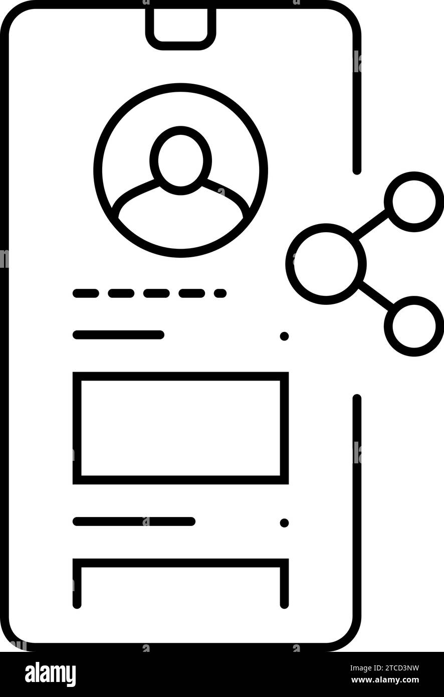 social media profile interview job line icon vector illustration Stock ...