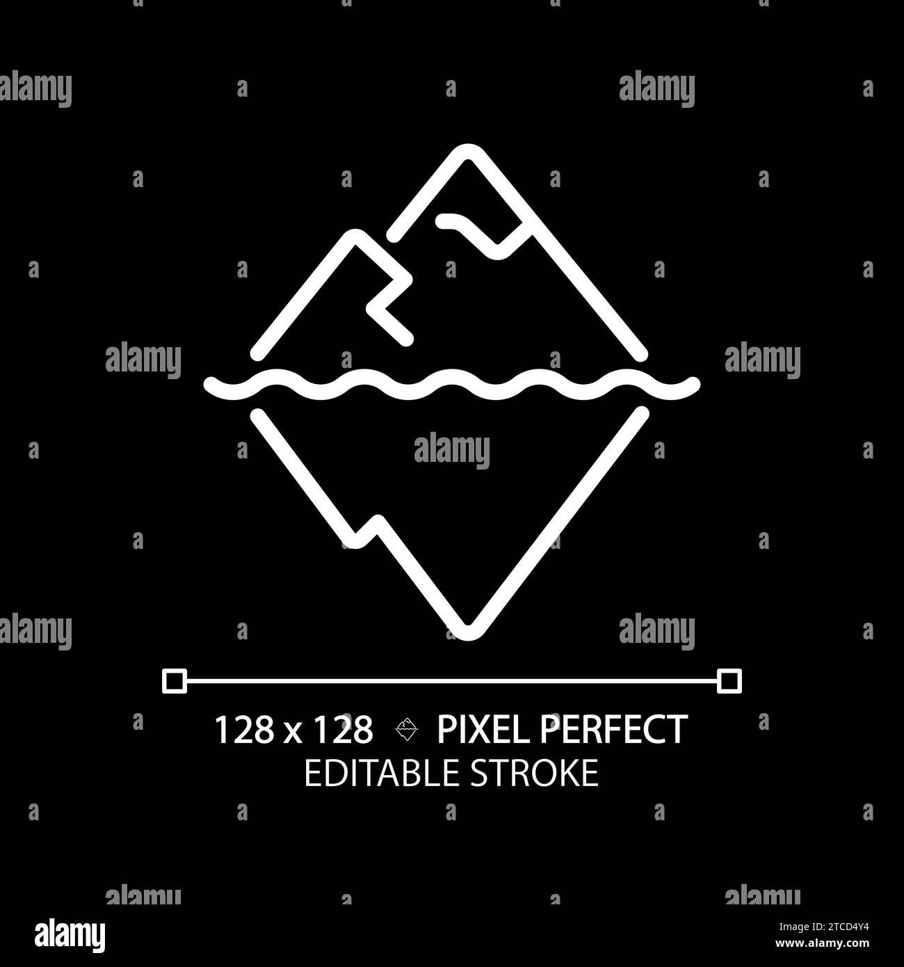 2D thin linear pixel perfect simple white iceberg icon Stock Vector ... 2D thin linear pixel perfect simple white iceberg icon Stock Vector ...