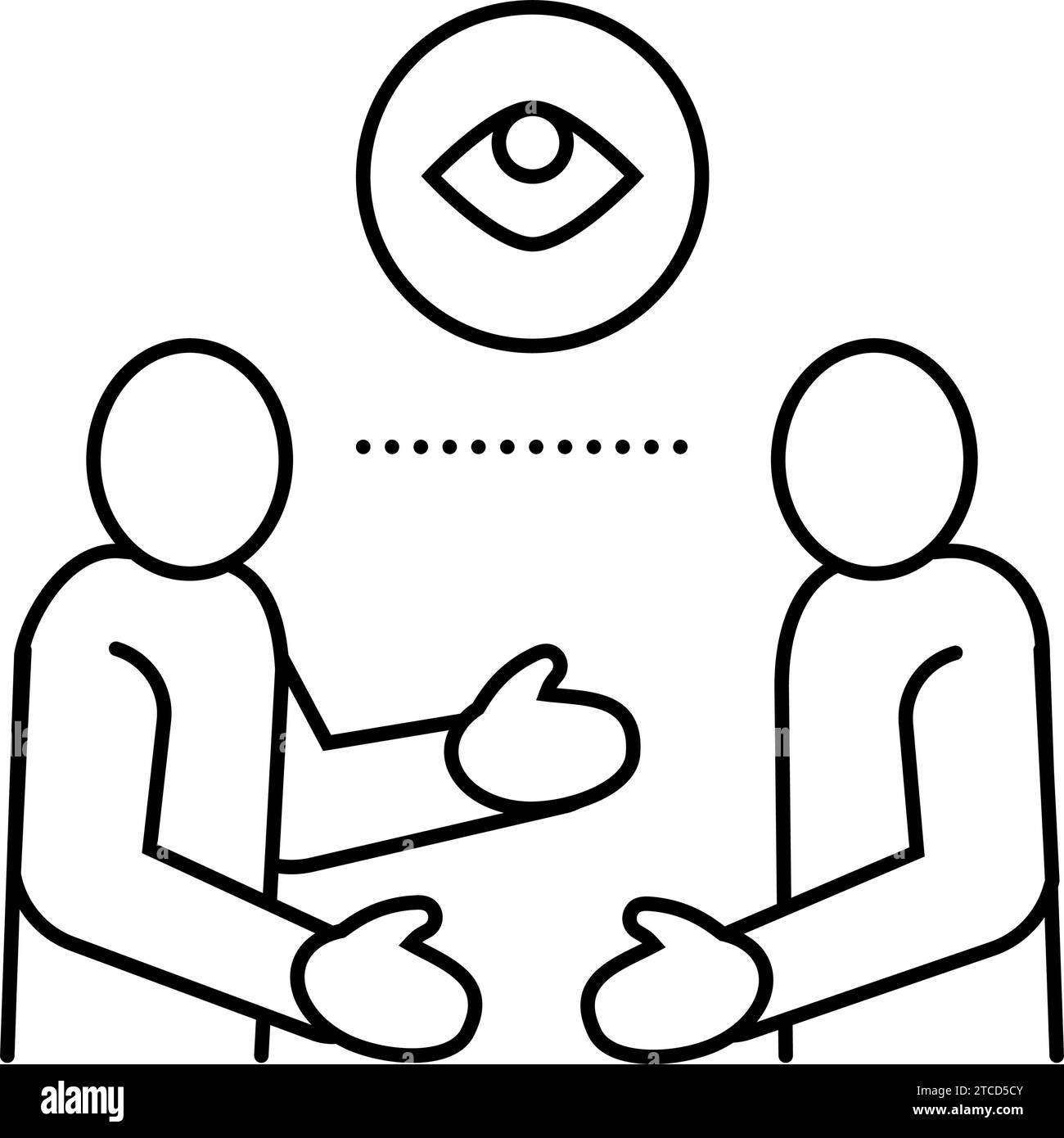 eye contact interview job line icon vector illustration Stock Vector ...