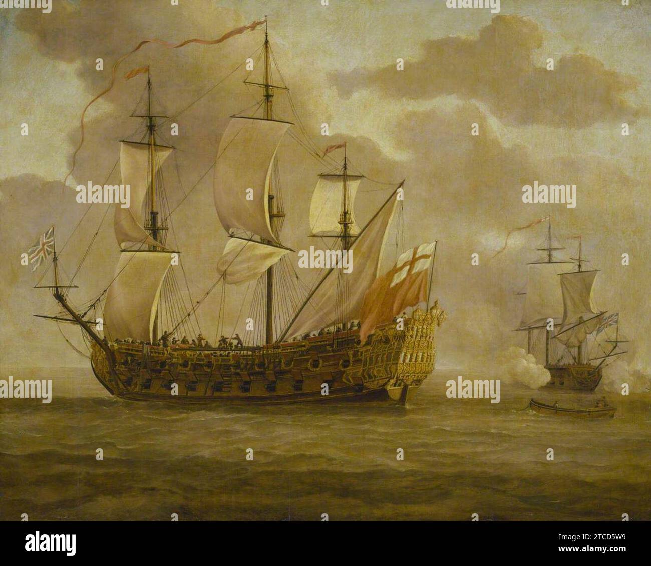 Willem van de Velde I (1611-1693) - HMS 'Woolwich' before a Light ...