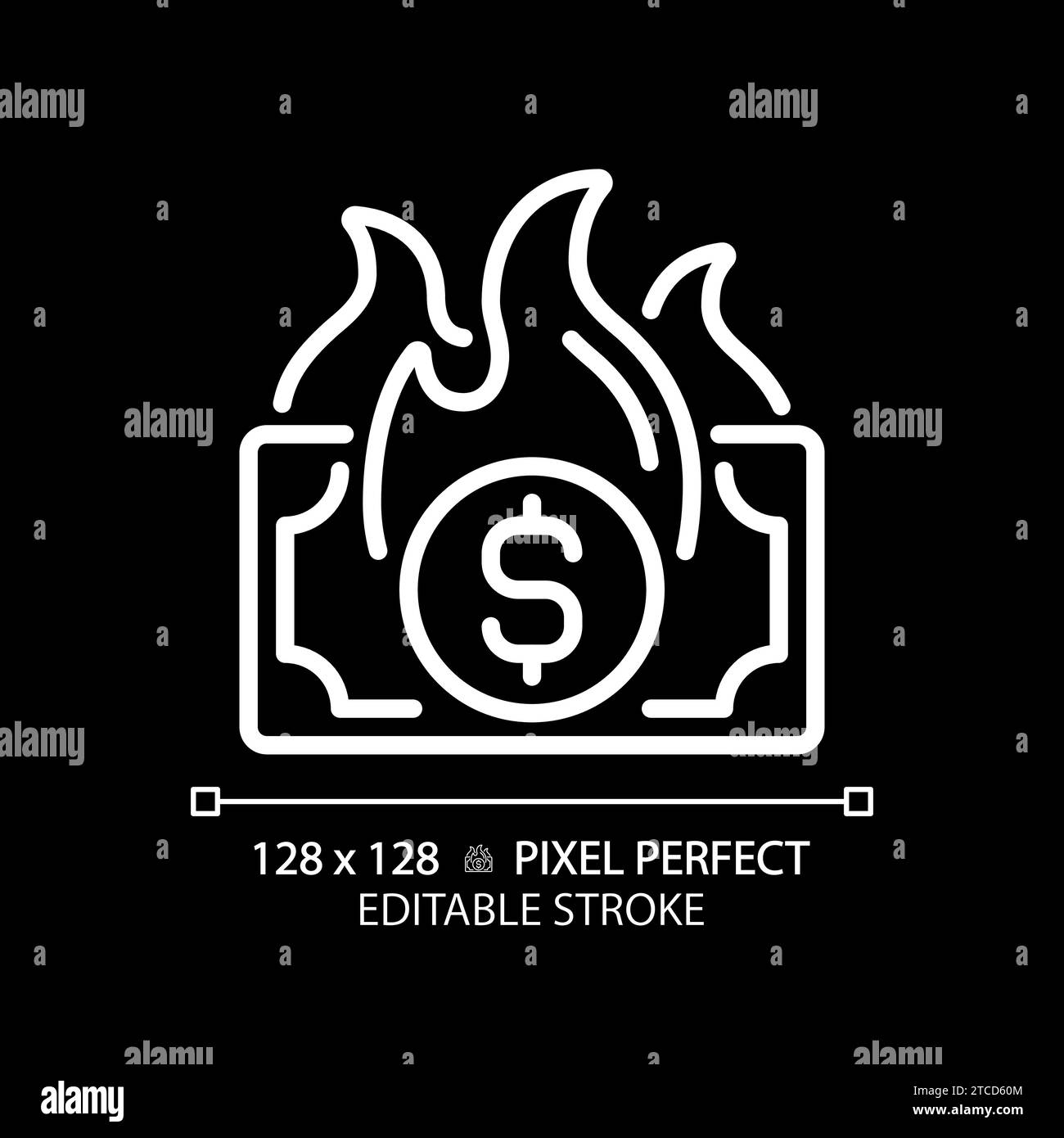 2D thin linear pixel perfect simple white inflation icon Stock Vector Image & Art - Alamy