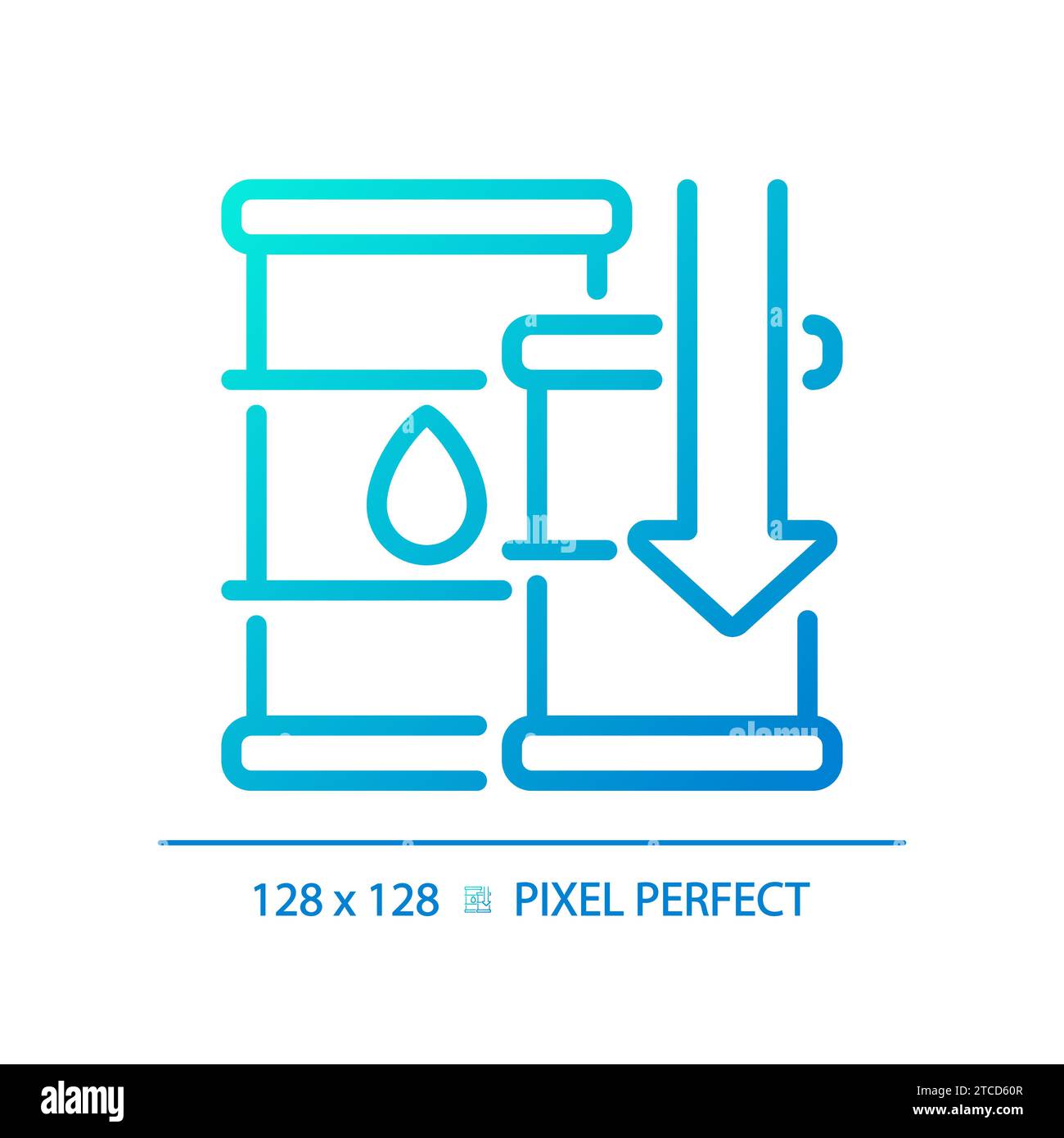 2D thin line pixel perfect gradient falling oil prices icon Stock Vector Image & Art - Alamy