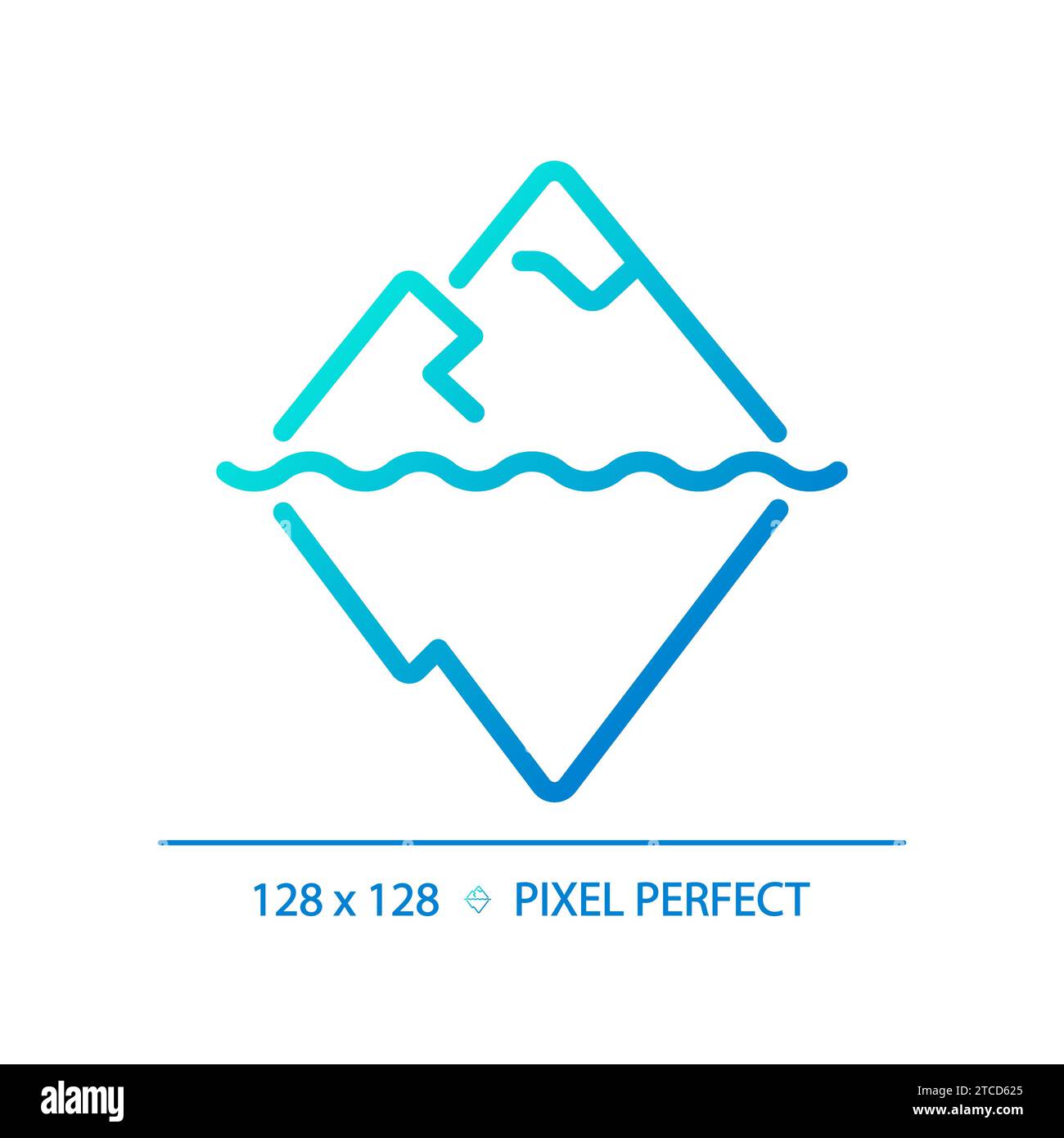 2D thin linear pixel perfect simple gradient iceberg icon Stock Vector ... 2D thin linear pixel perfect simple gradient iceberg icon Stock Vector ...