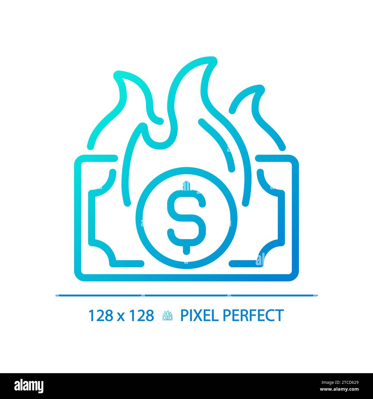 2D thin linear pixel perfect simple gradient inflation icon Stock ...