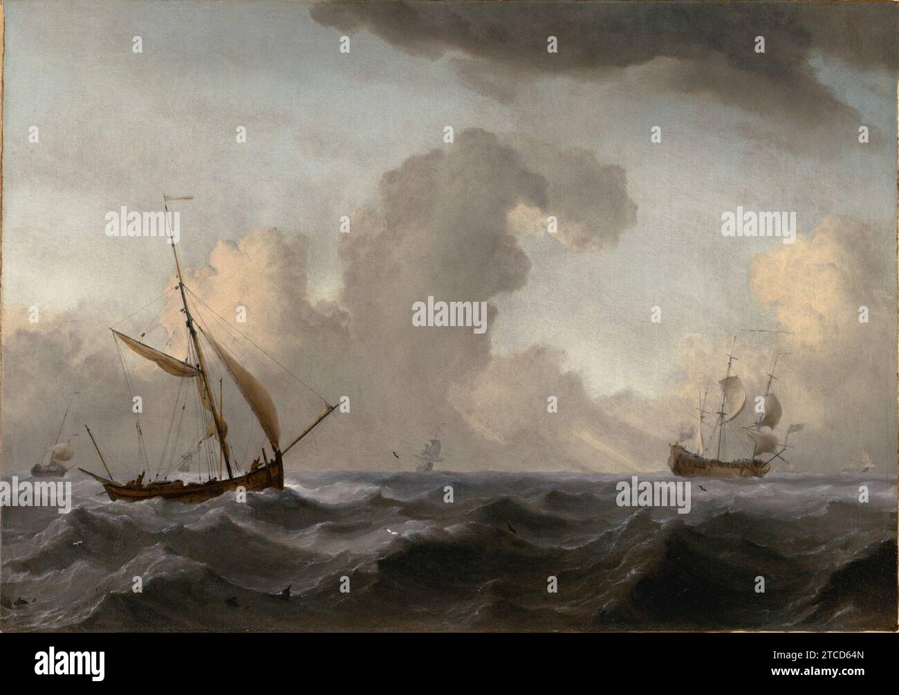 Willem van de Velde II - An English Galliot at Sea Running before a ...
