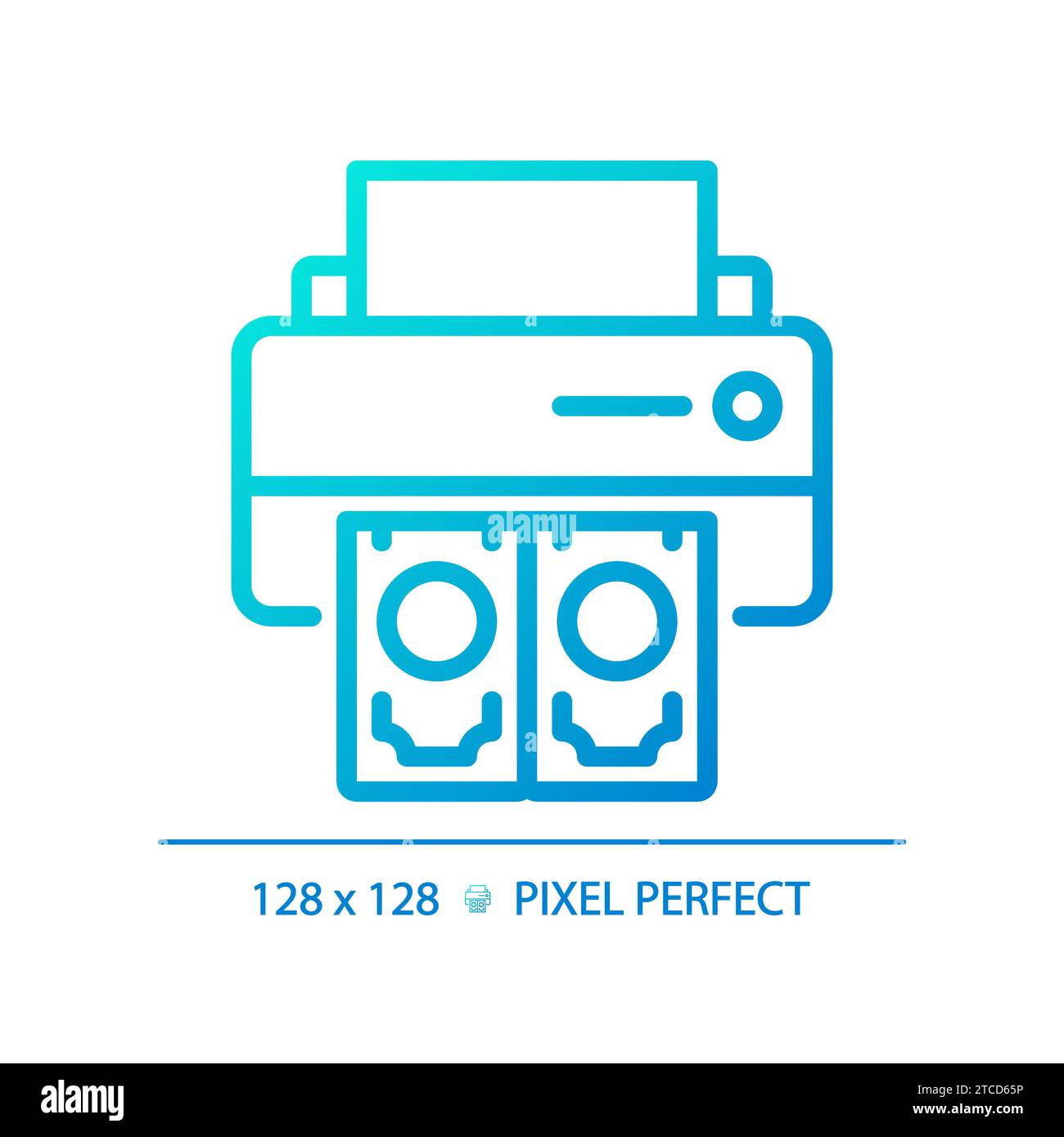 2D thin linear pixel perfect gradient printing money icon Stock Vector ... 2D thin linear pixel perfect gradient printing money icon Stock Vector ...