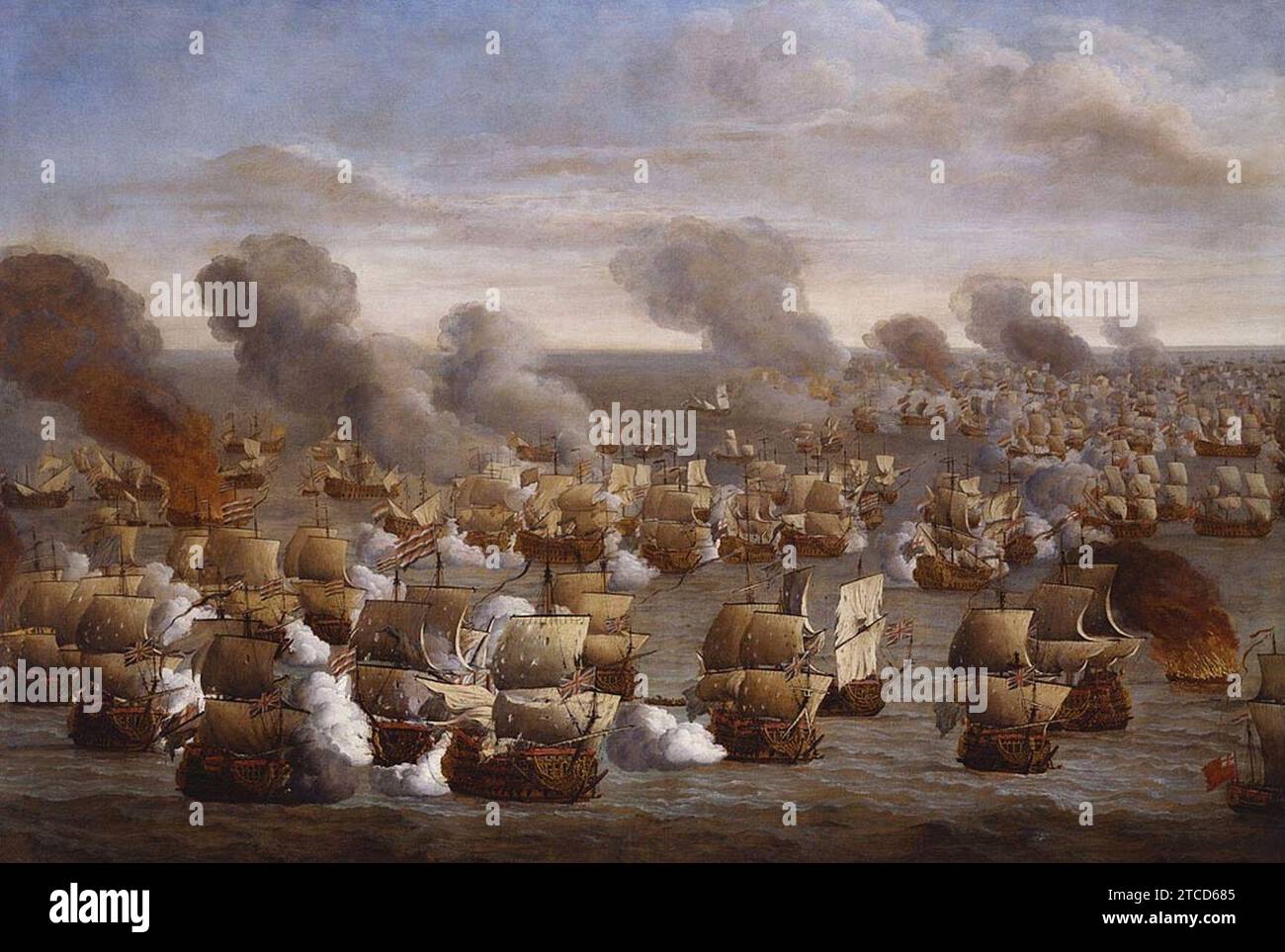 Willem van de Velde the Elder (1611-93) - The Battle of the Texel ...