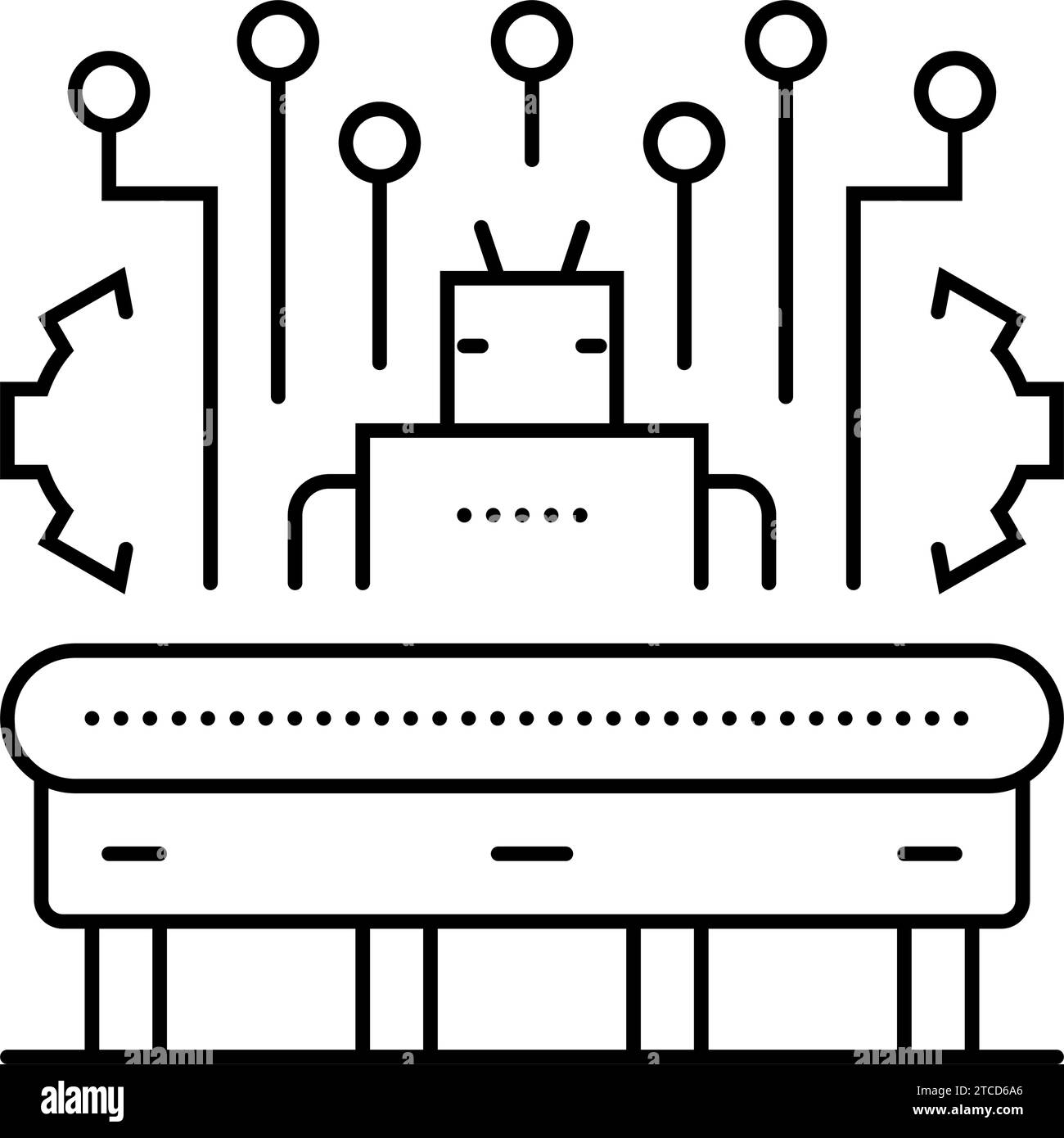 factory automation manufacturing engineer line icon vector illustration ...