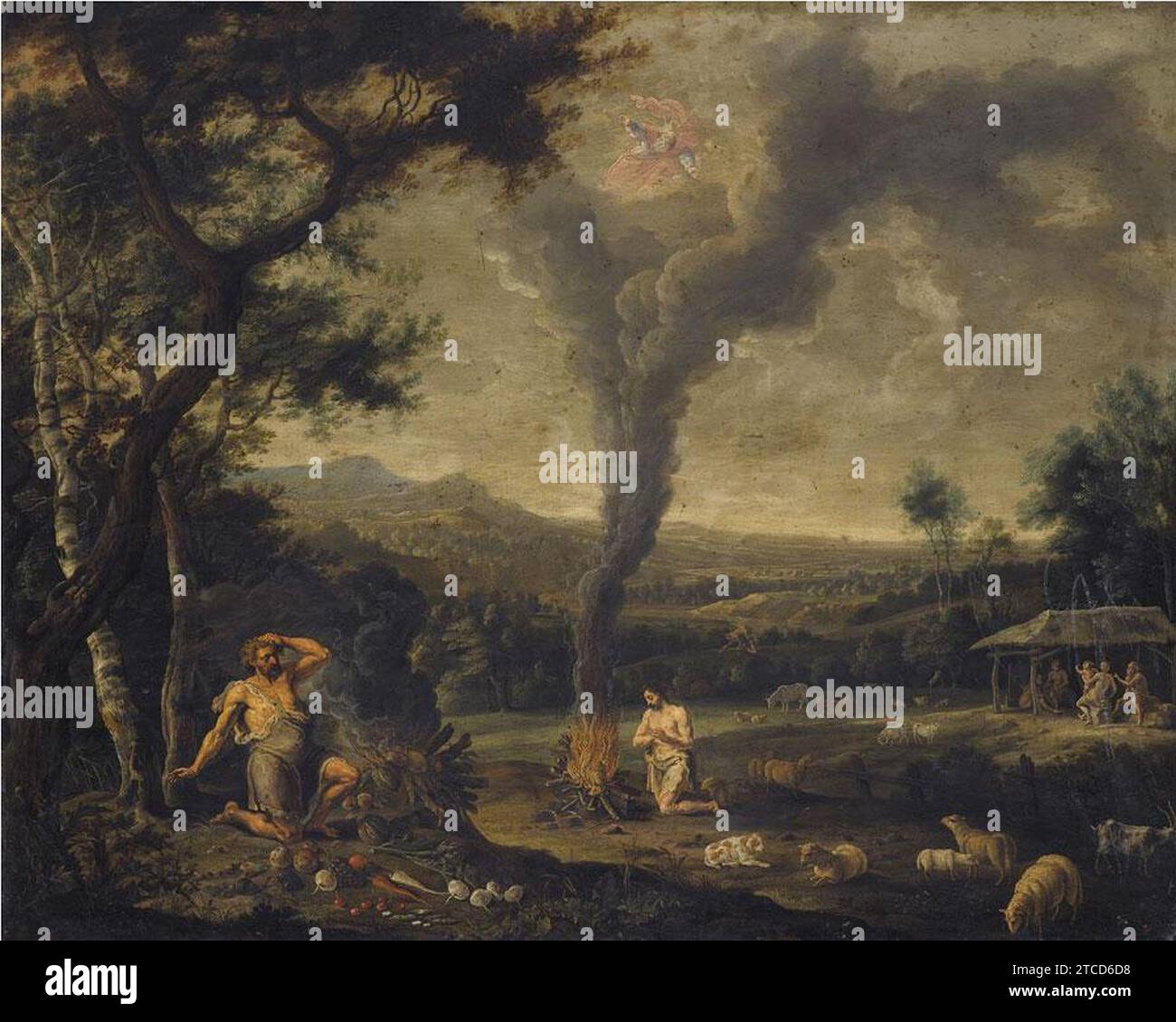 Willem van Herp (I) - God accepting the sacrifice of Abel, having ...