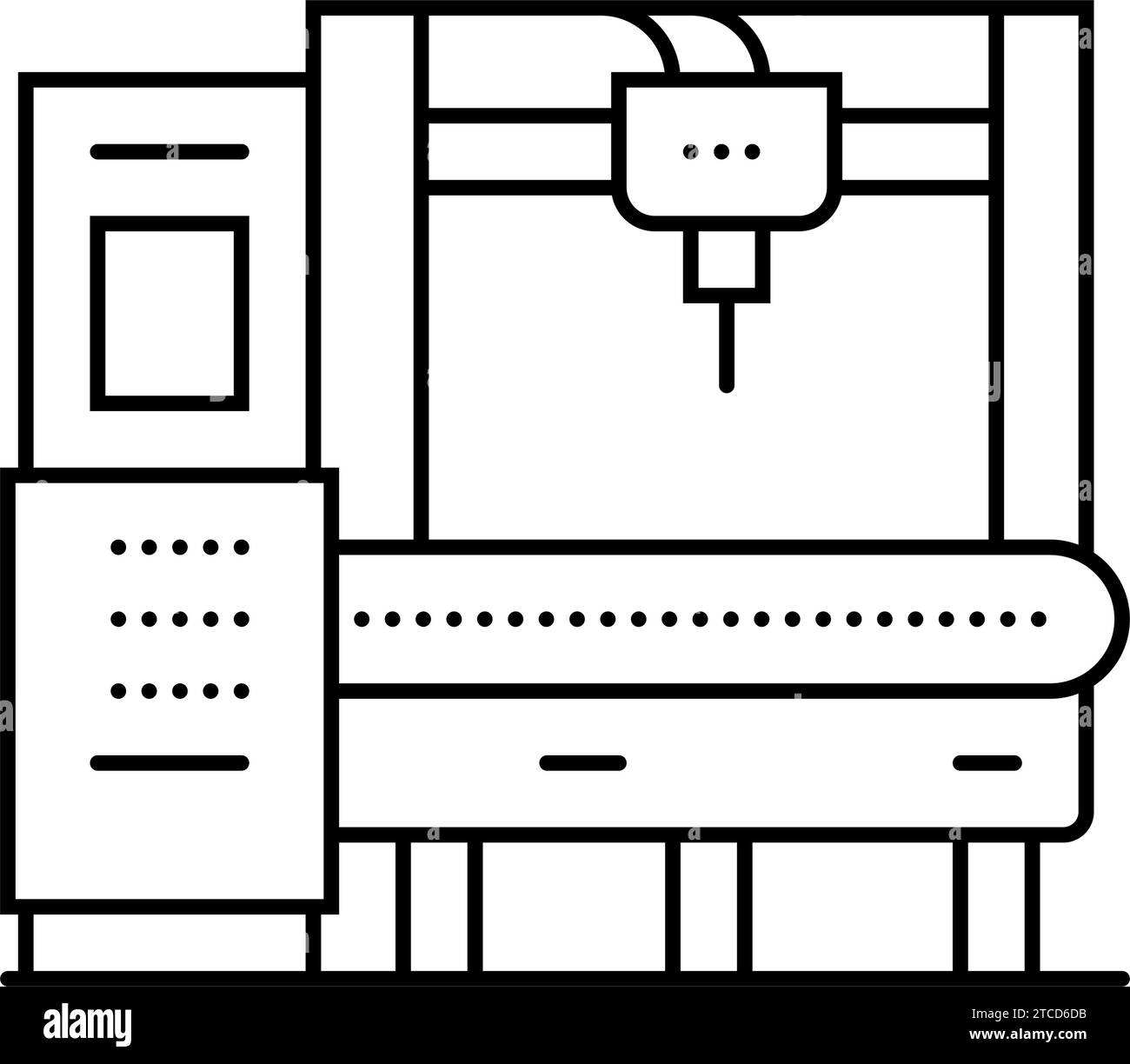 cnc machine manufacturing engineer line icon vector illustration Stock ...