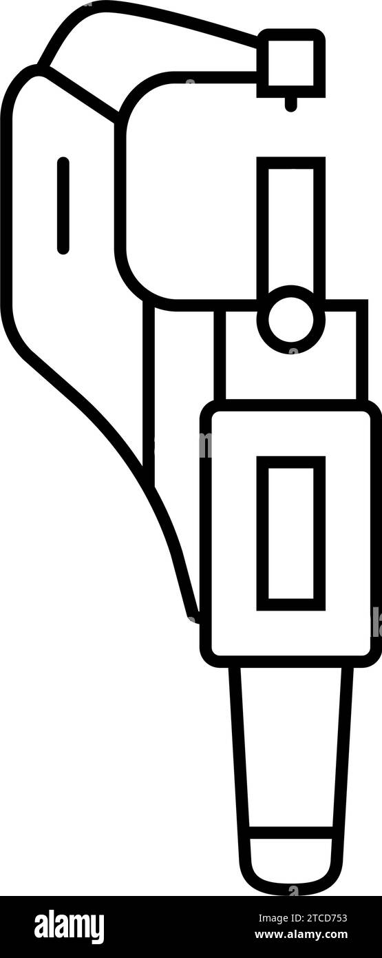 precision measuring manufacturing engineer line icon vector ...