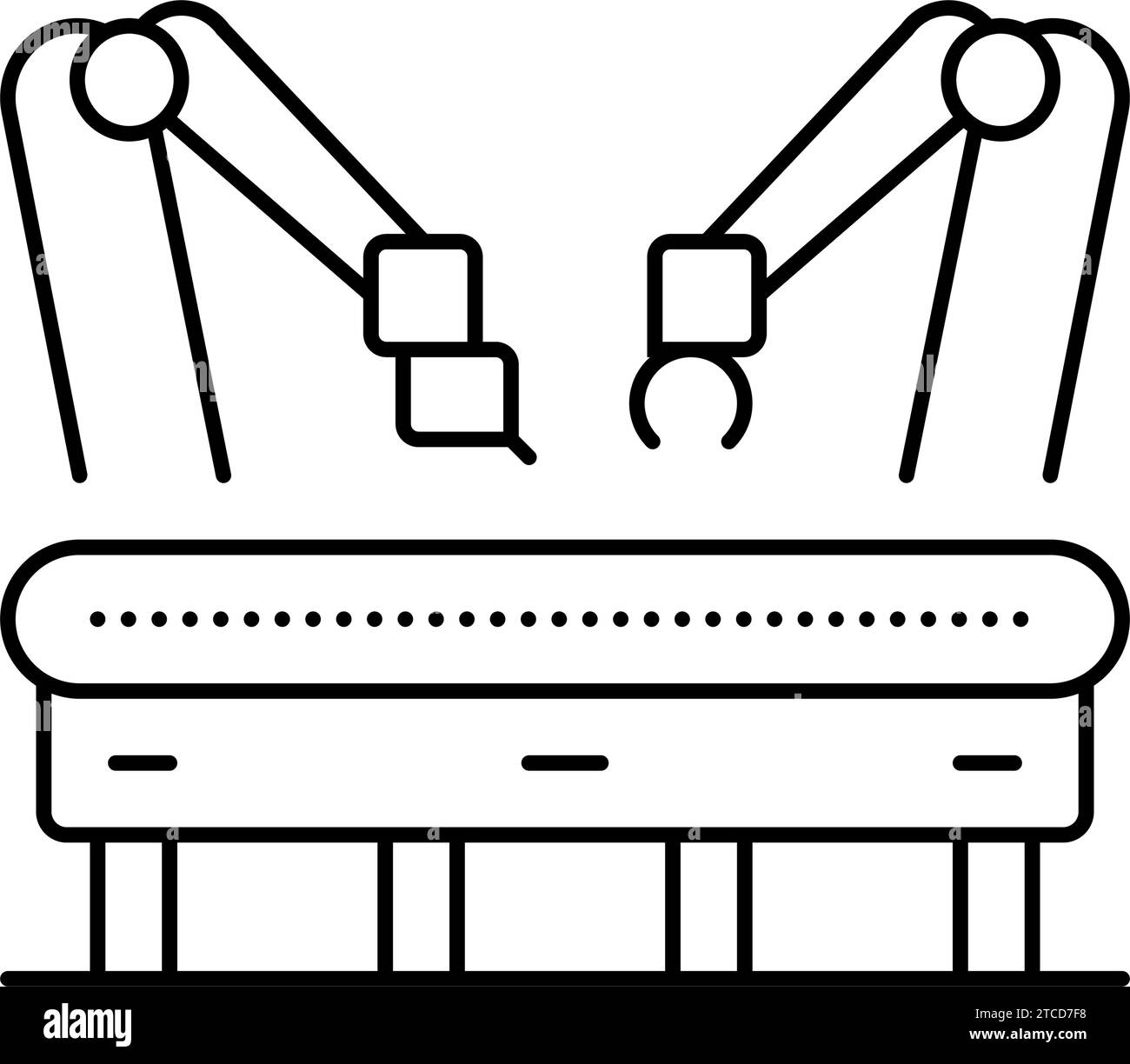 assembly line manufacturing engineer line icon vector illustration ...