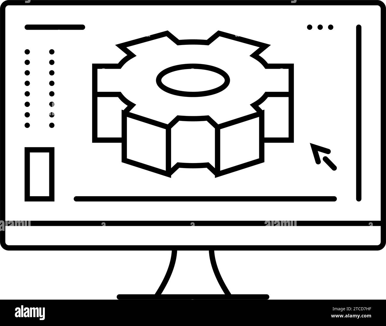 digital manufacturing engineer line icon vector illustration Stock ...
