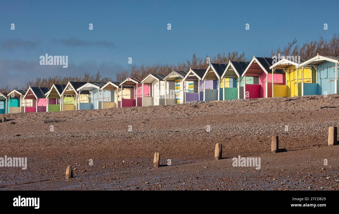 Beach huts on Rustington beach Stock Photo - Alamy