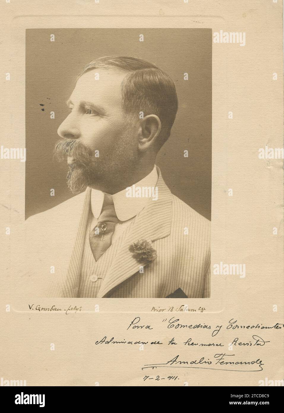 02/07/1911. Portrait of Amalio Fernández dedicated to the magazine ...