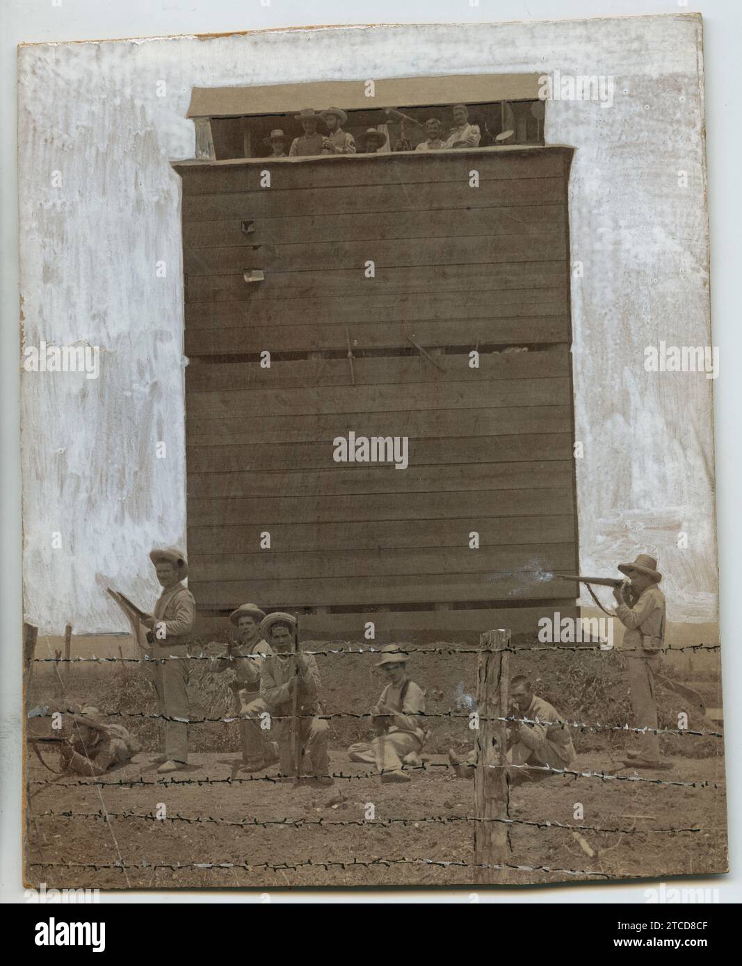 Santiago de Cuba (Cuba), July 1898. Cuban War. Forts and wire fence in ...