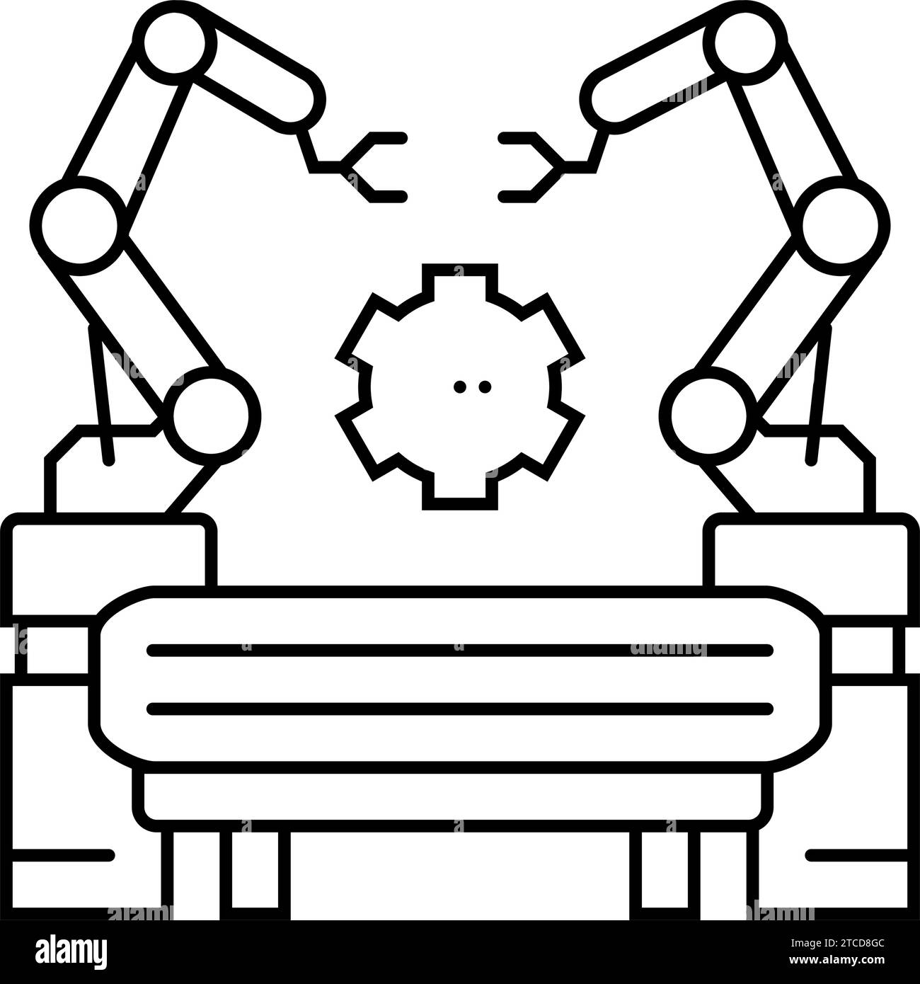 industrial automation mechanical engineer line icon vector illustration ...