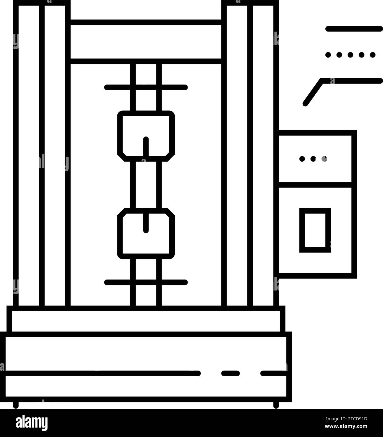 materials testing mechanical engineer line icon vector illustration ...