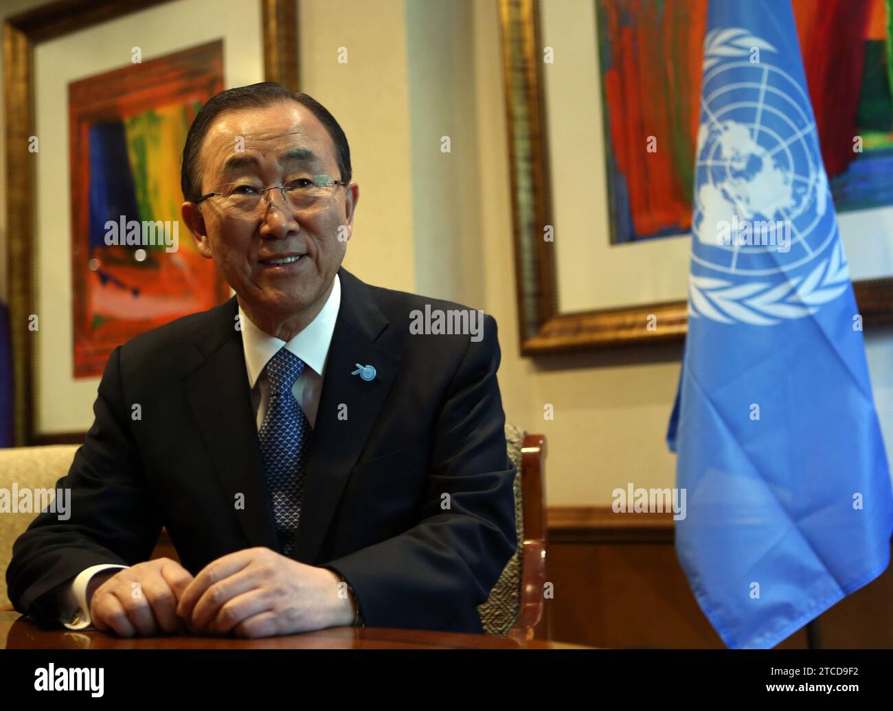 Madrid, 10/30/2015. Interview with United Nations Secretary General Ban ...