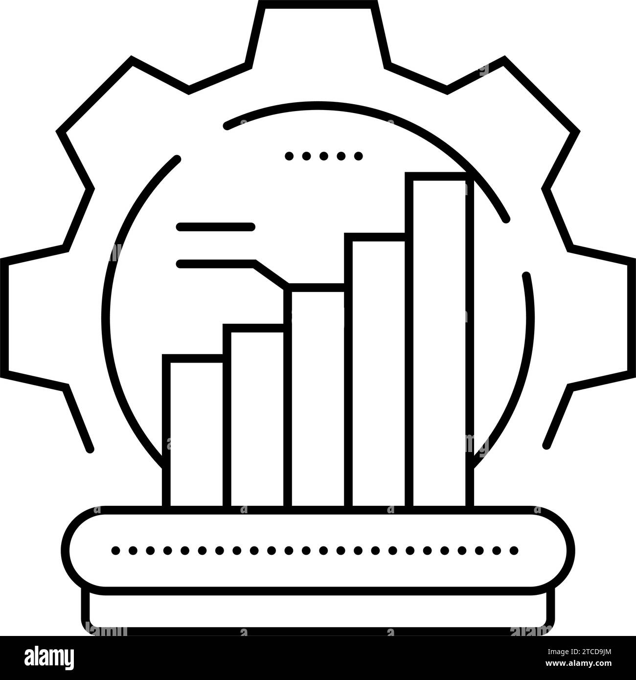 lean manufacturing mechanical engineer line icon vector illustration ...