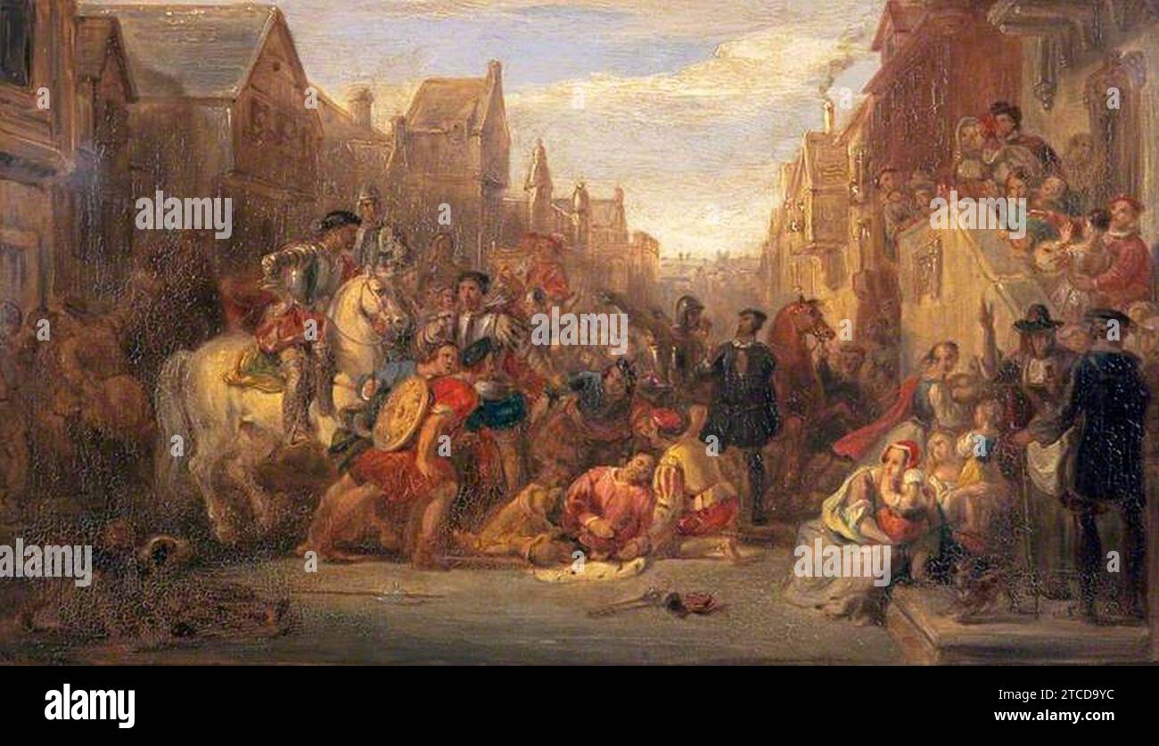 William Allan (1782-1850) - Compositional Sketch for 'Death of the ...