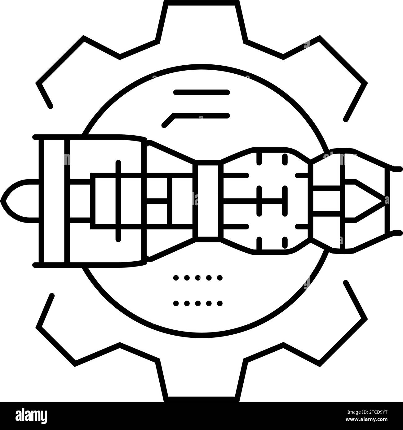 aerospace engineering mechanical engineer line icon vector illustration ...