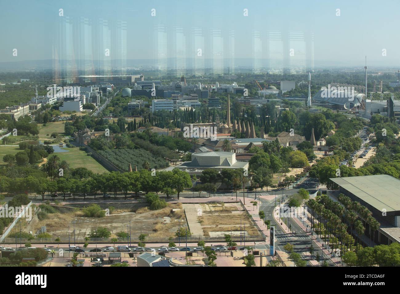 Seville, 07/06/2018. Aerial view of the charterhouse from Seville tower ...