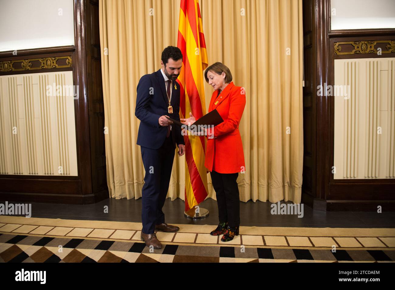 Barcelona, 01/17/2018. Investiture of Roger Torrent (ERC), as president ...