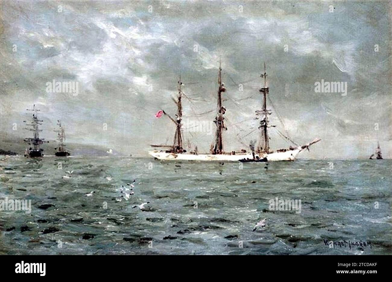 William Ayerst Ingram - At Anchor Stock Photo - Alamy