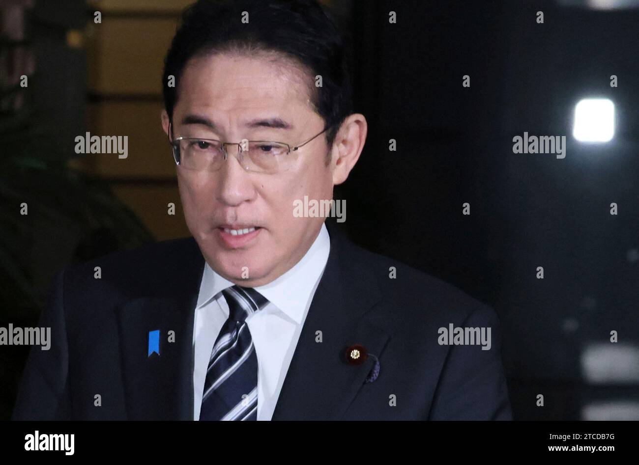 Japanese Prime Minister Fumio Kishida speaks to media at prime minister ...