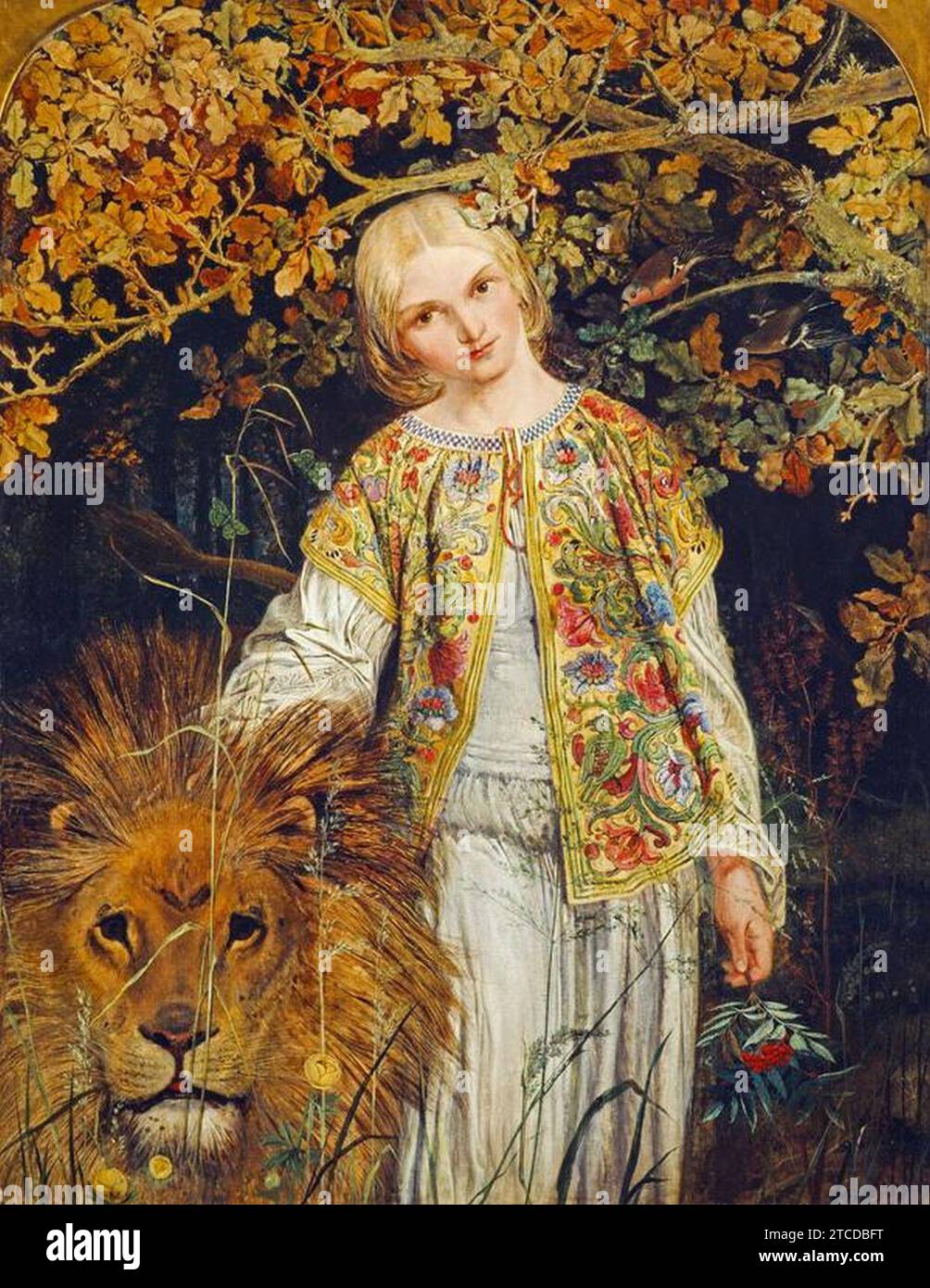 William Bell Scott - Una and the Lion Stock Photo - Alamy