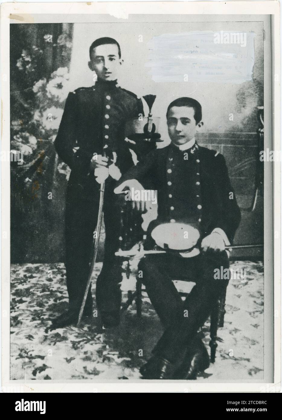 1907. Francisco Franco with the infantry uniform, poses next to his ...