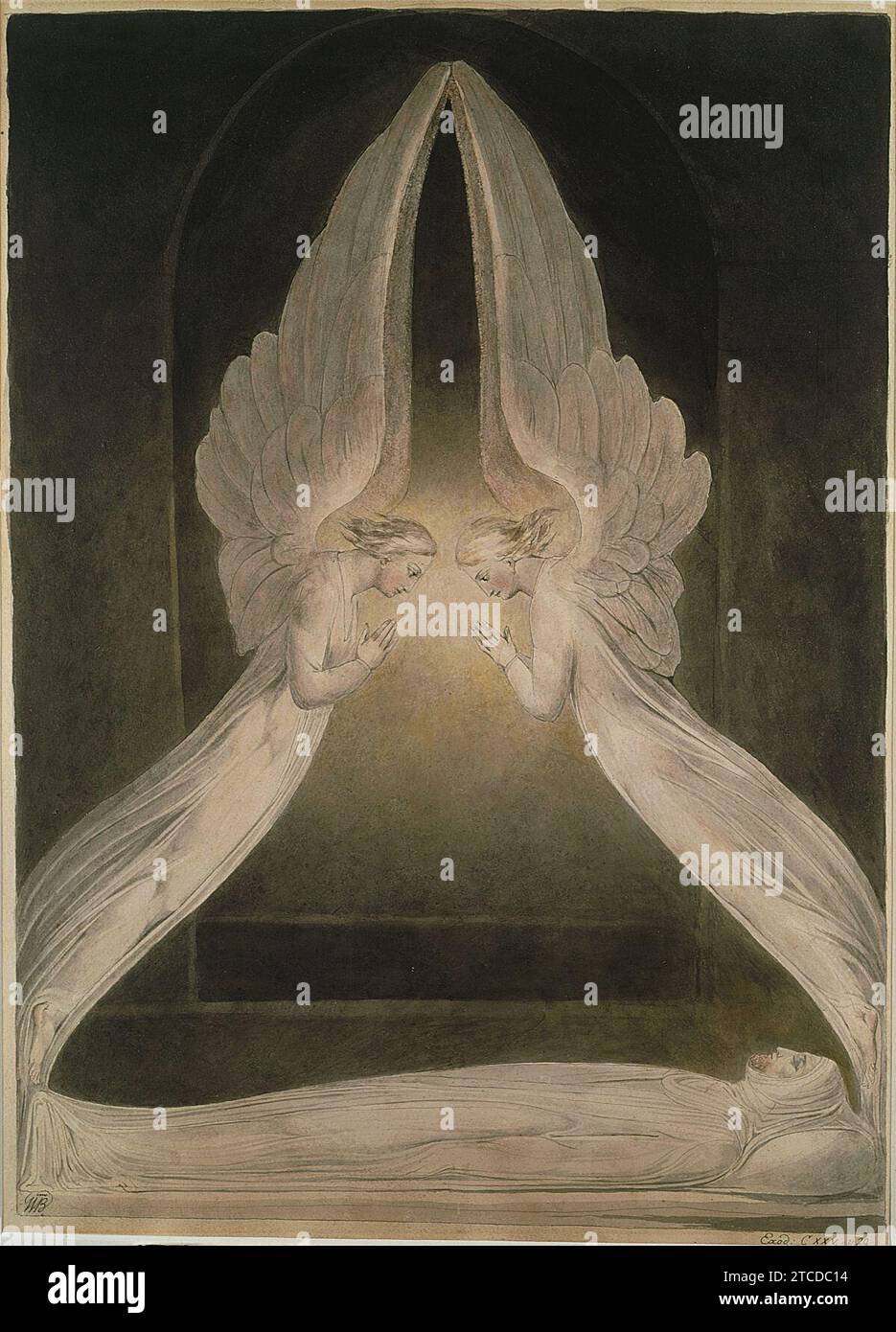 William Blake - Christ in the Sepulchre, Guarded by Angels Stock Photo ...