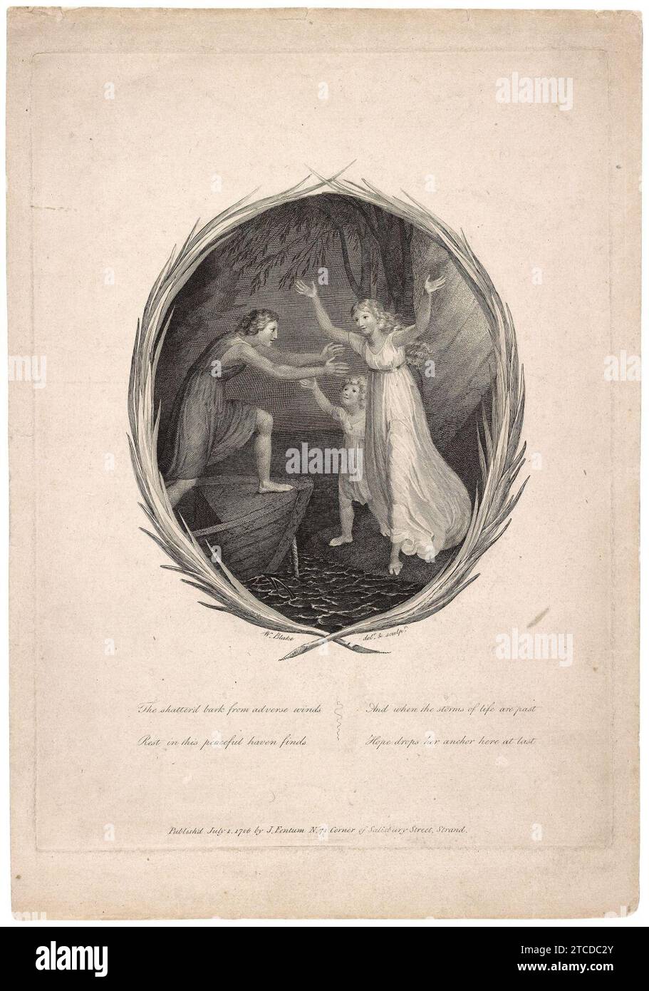 William Blake - Design for the Cover Leaf of the Sheet Music An Elegy ...