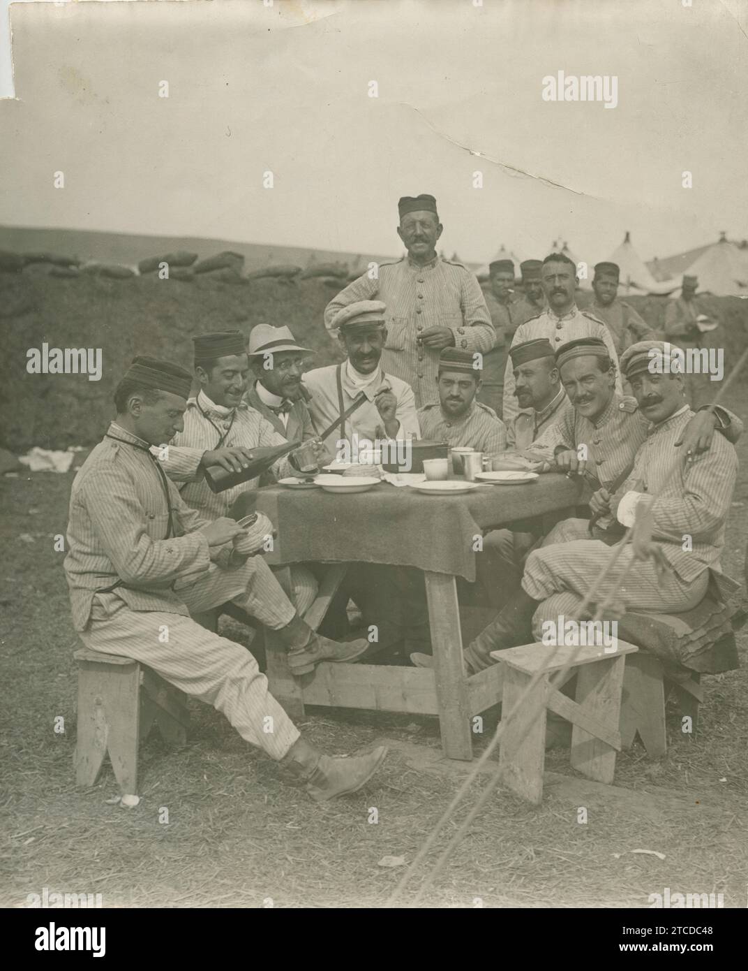 Moroccan War, 1909. Officers and journalists. Two of our colleagues in ...