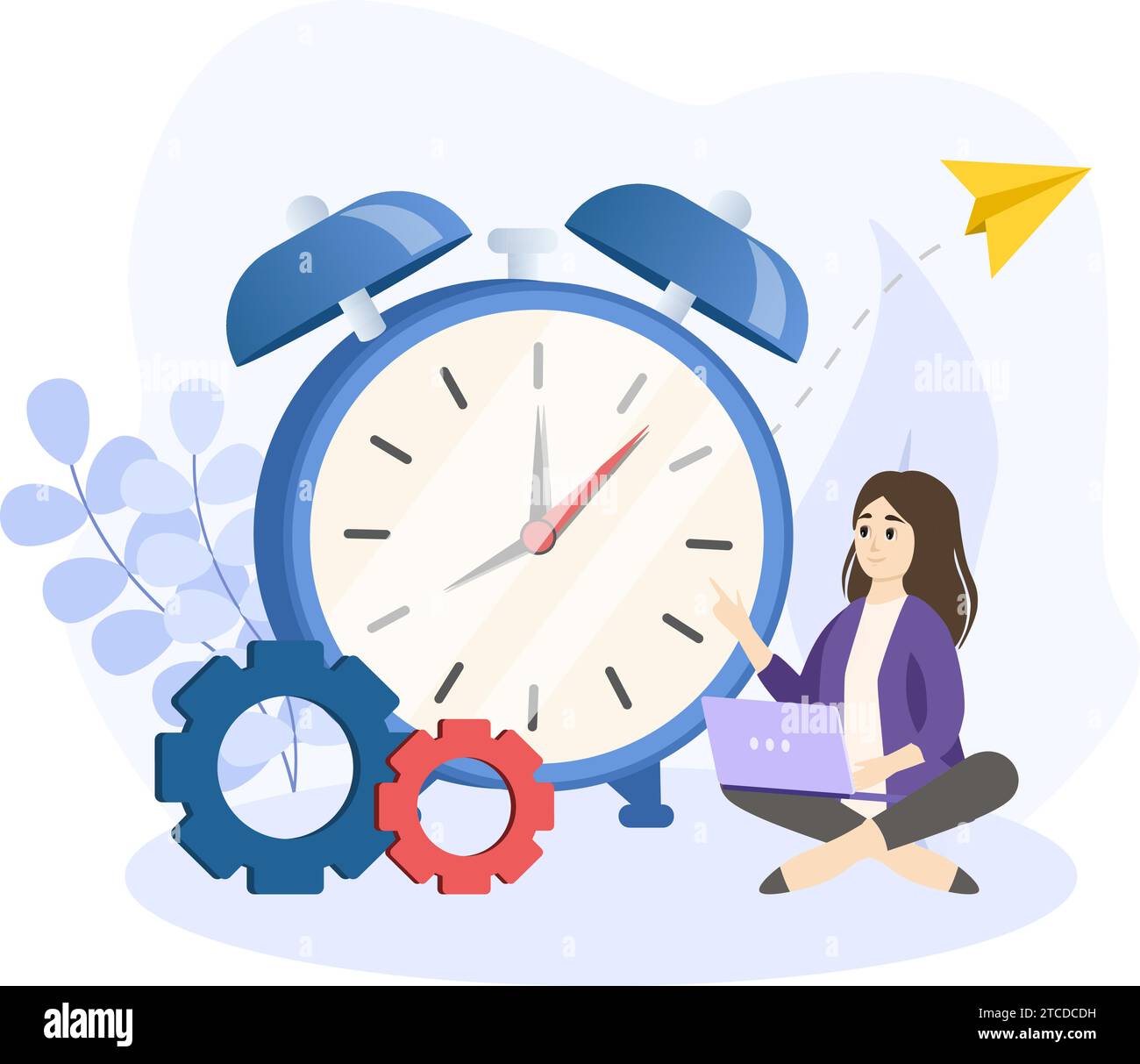 Timeline illustration. Time management, time goes by so fast. Work ...