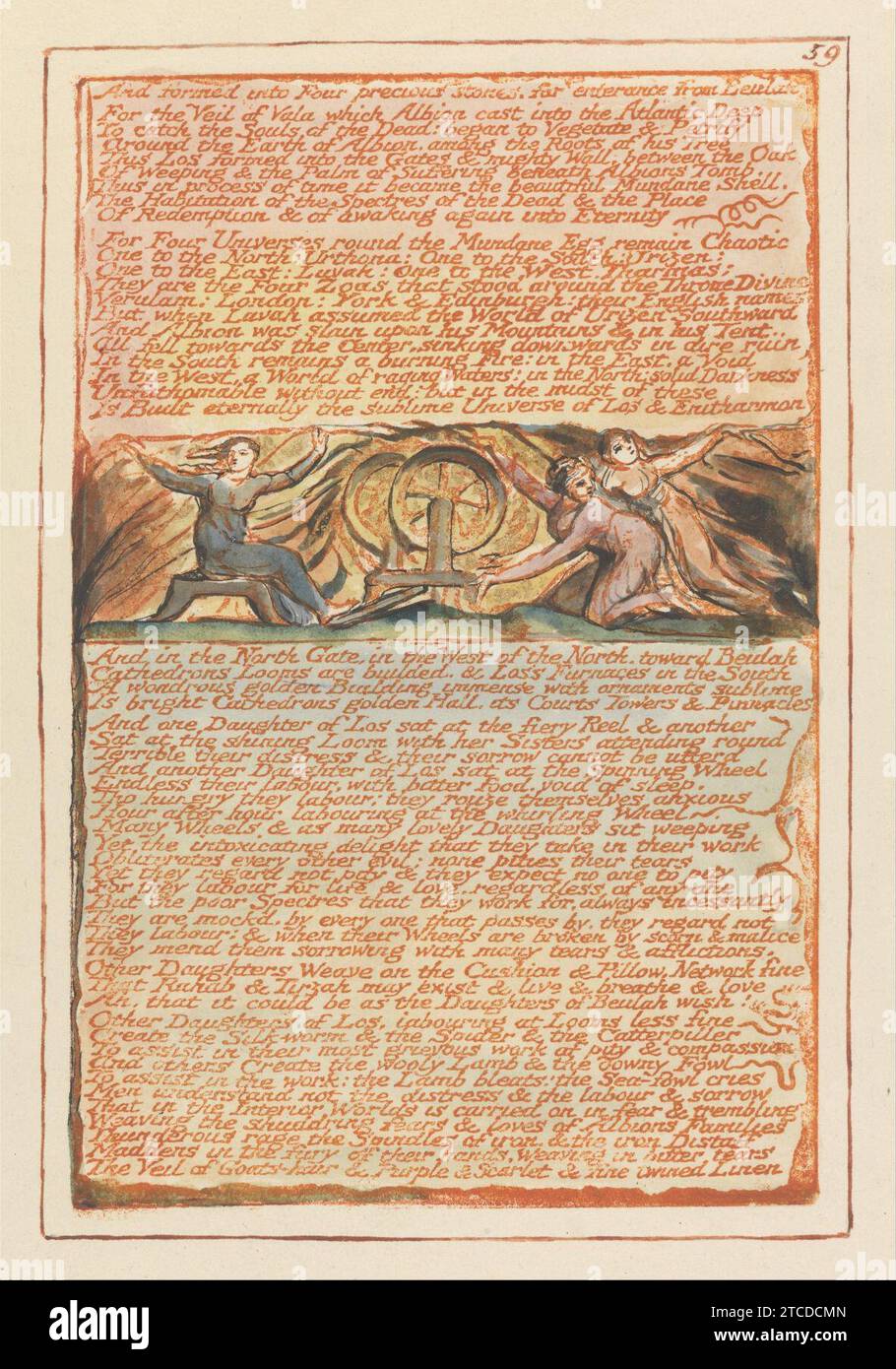 William Blake - Jerusalem, Plate 59, ''And formed into Four precious ...