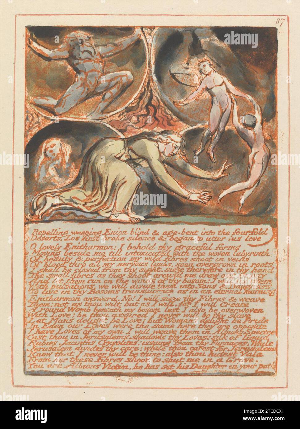 William Blake - Jerusalem, Plate 87, ''Repelling weeping Enion ...