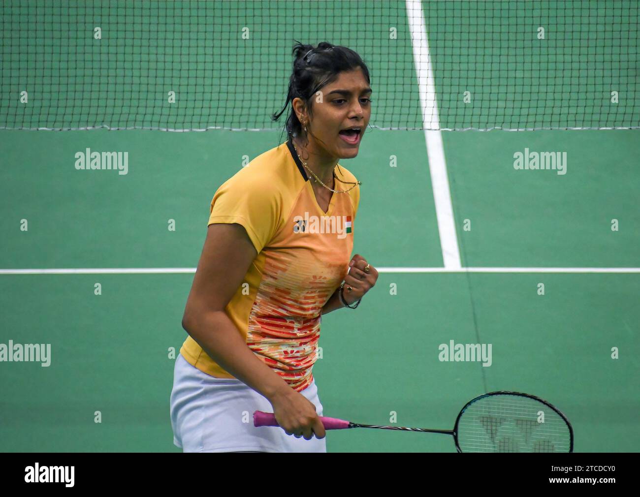 Guwahati, India. 09th Dec, 2023. Tanisha Crasto of India celebrates ...
