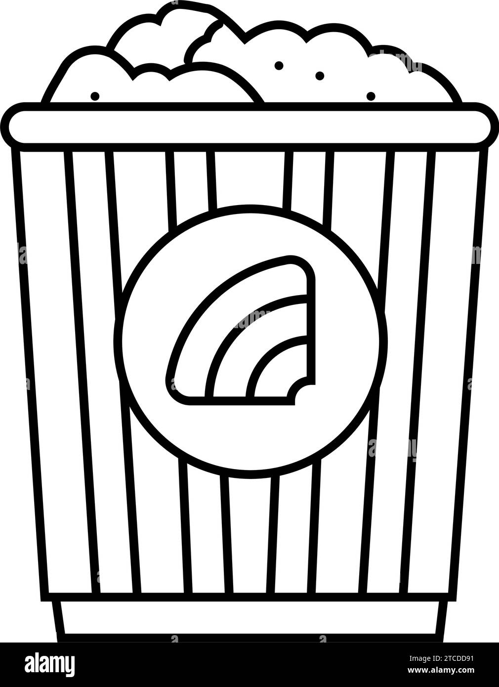 sweet rainbow popcorn food line icon vector illustration Stock Vector ...