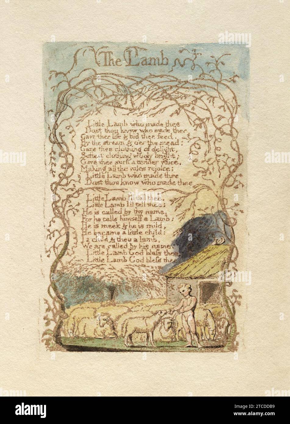William Blake - Songs of Innocence and Experience - The Lamb Stock Photo - Alamy