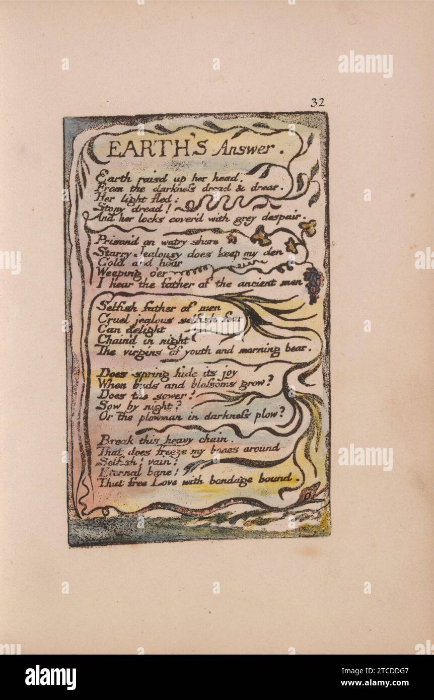 William Blake - Songs of Innocence and of Experience, Plate 32, ''Earth's Answer'' (Bentley 31 ...