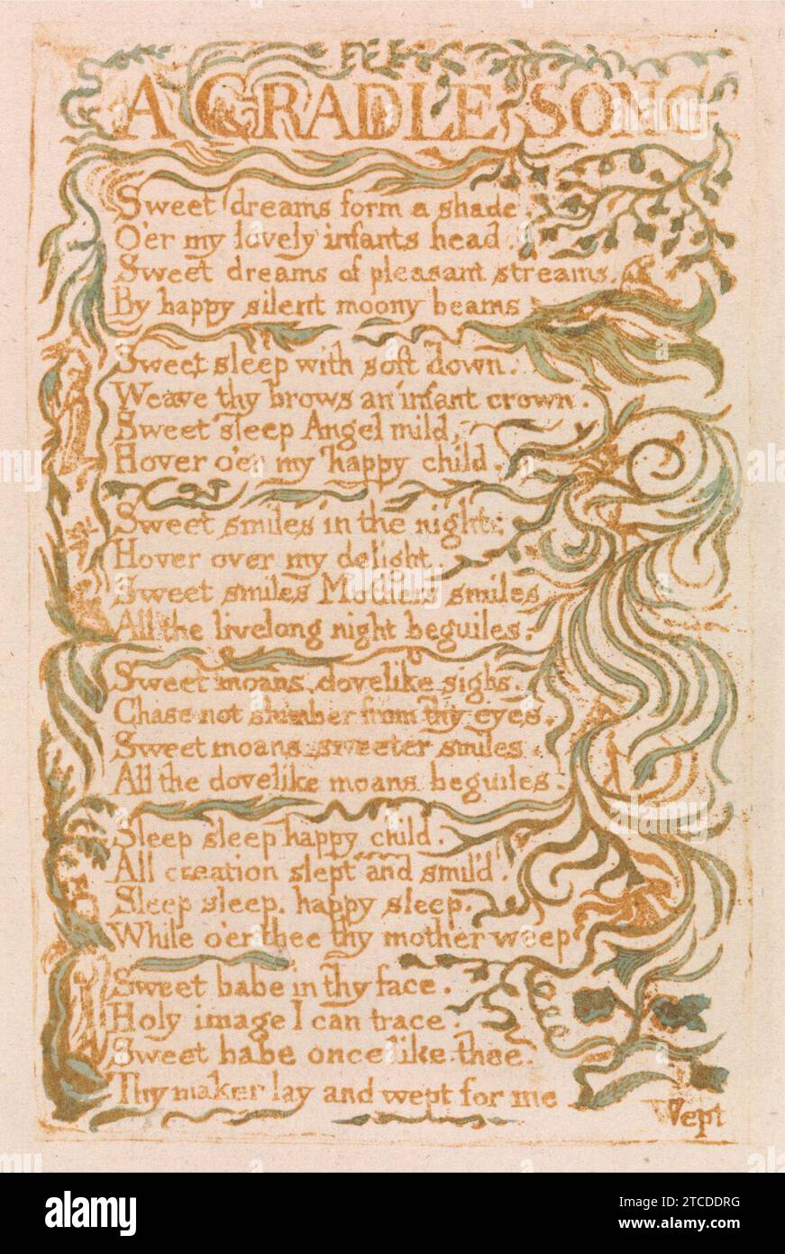 William Blake - Songs of Innocence, Plate 18, ''A Cradle Song ...
