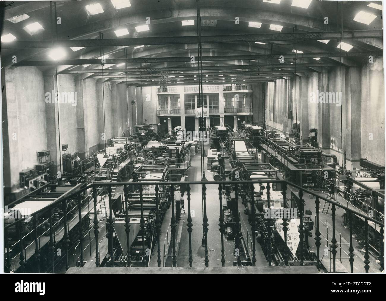 Madrid, 1927. The new rotary presses in the ABC machine room at its ...