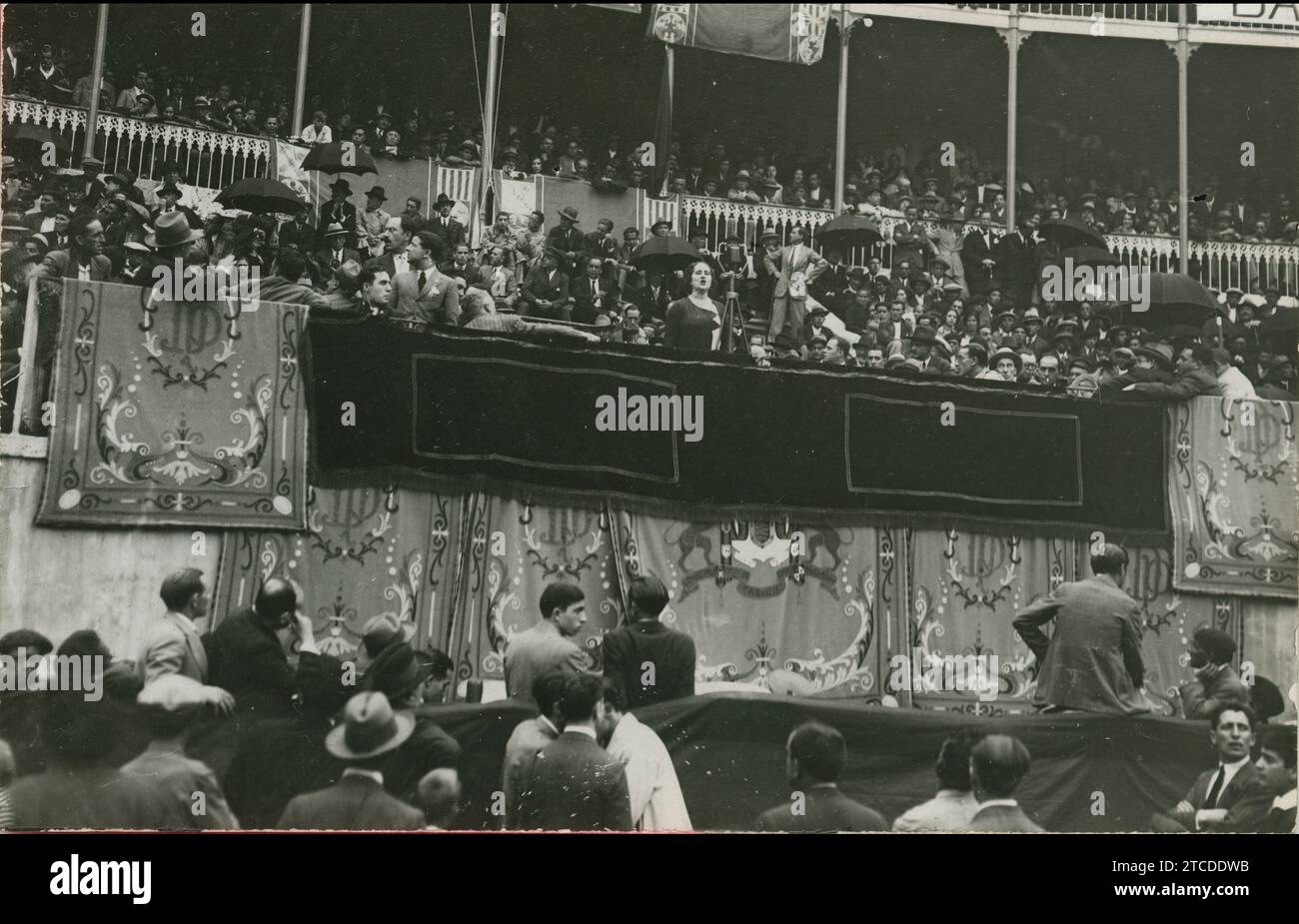 Valladolid, August 1931. Clara Campoamor giving a speech during a rally ...